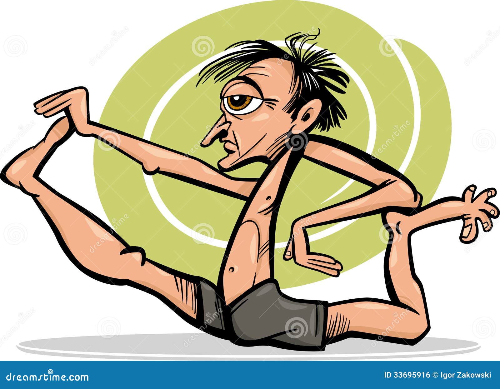 Man in Yoga Asana Cartoon Illustration Stock Vector - Illustration of ...