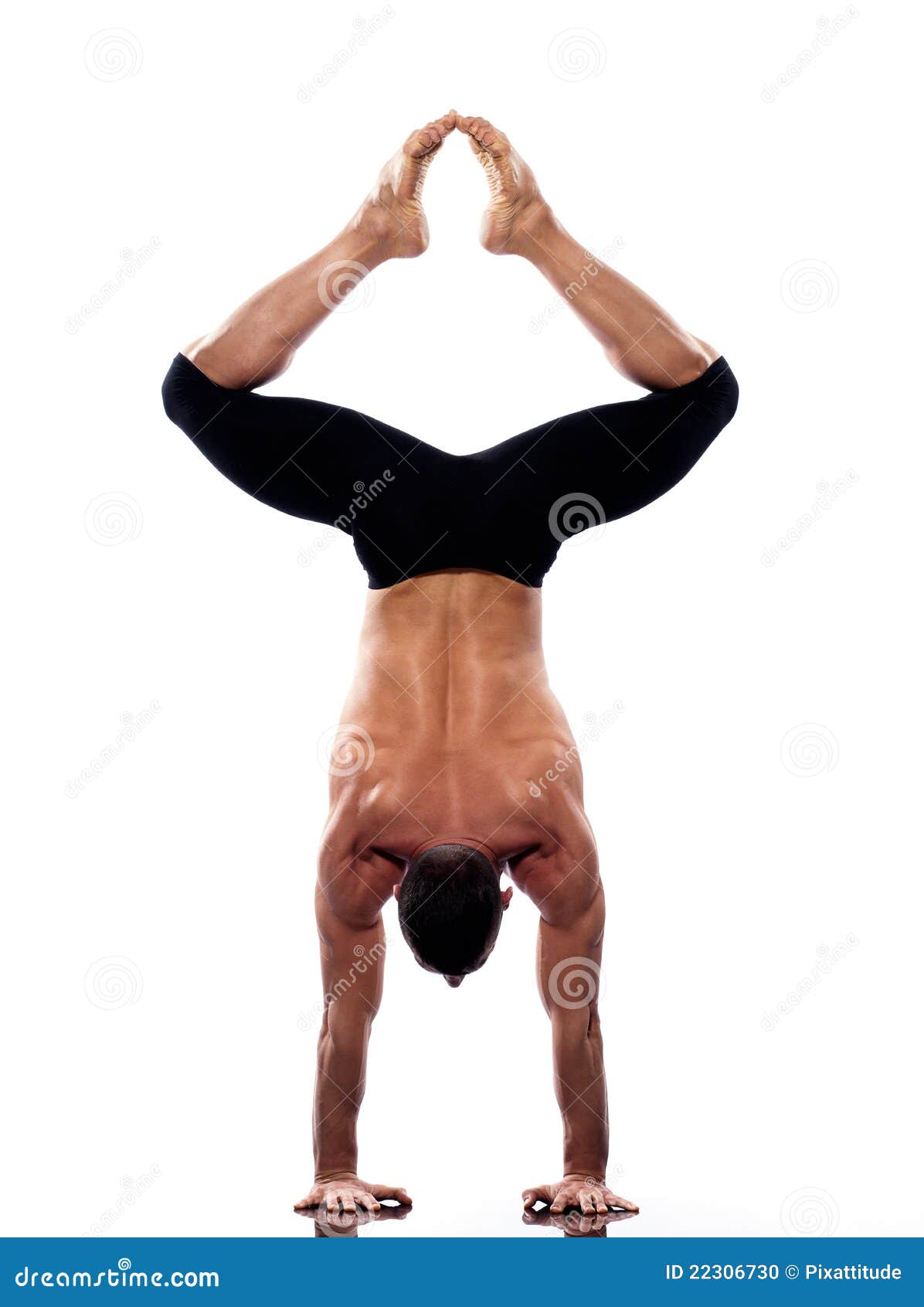 Man Yoga Handstand Full Length Gymnastic Acrobatic Stock Photo ...