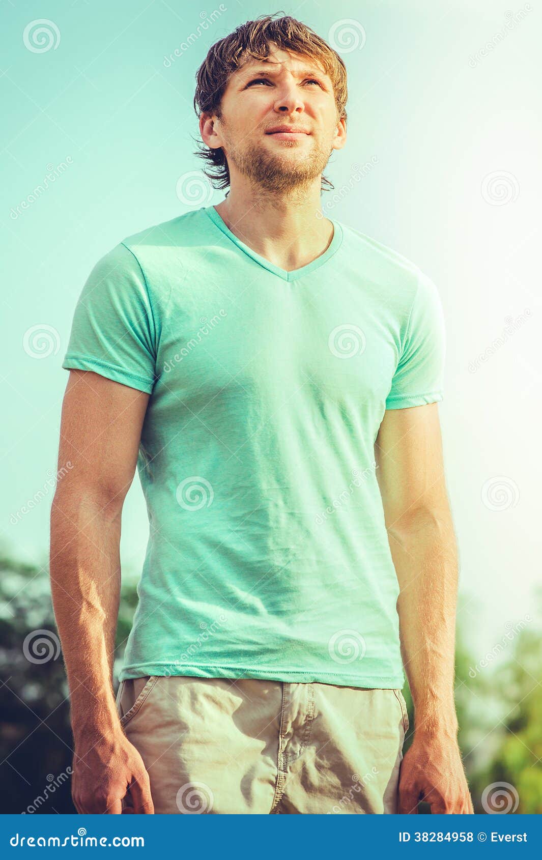 Man Young Handsome Happy Smiling Face Outdoor Stock Photo - Image of ...