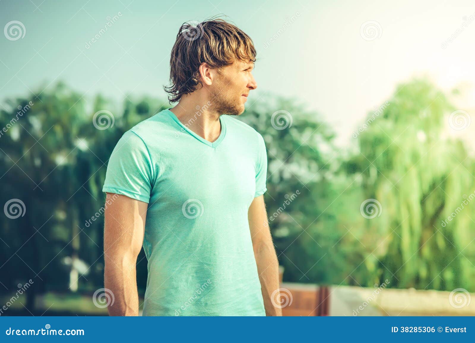 Man Young Handsome Happy Smiling Face Outdoor Stock Photo - Image of ...