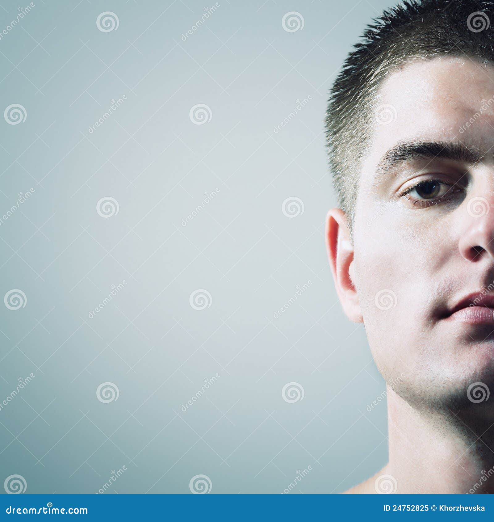 Handsome Guy Portrait. Facial Hair And Skin Care Concept. Handsome Face ...