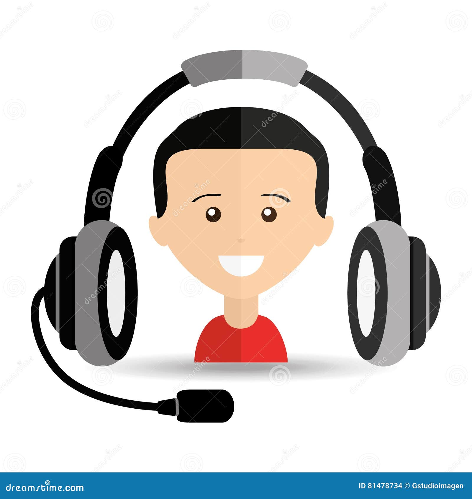 Man Young Headphones for Support Stock Vector - Illustration of ...
