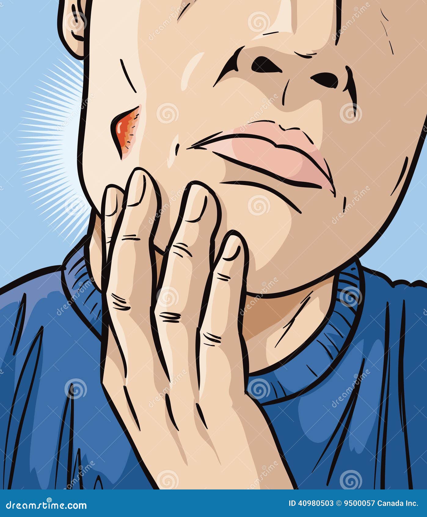 Man with Zit stock vector. Illustration of wart, beauty - 40980503