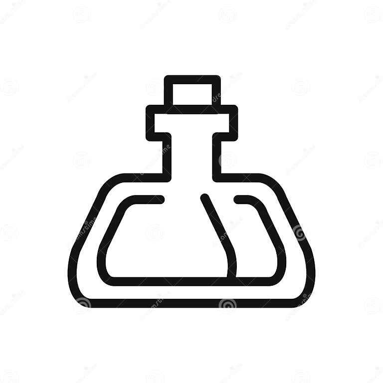Mana Potion Icon Black and White Illustration Stock Vector ...