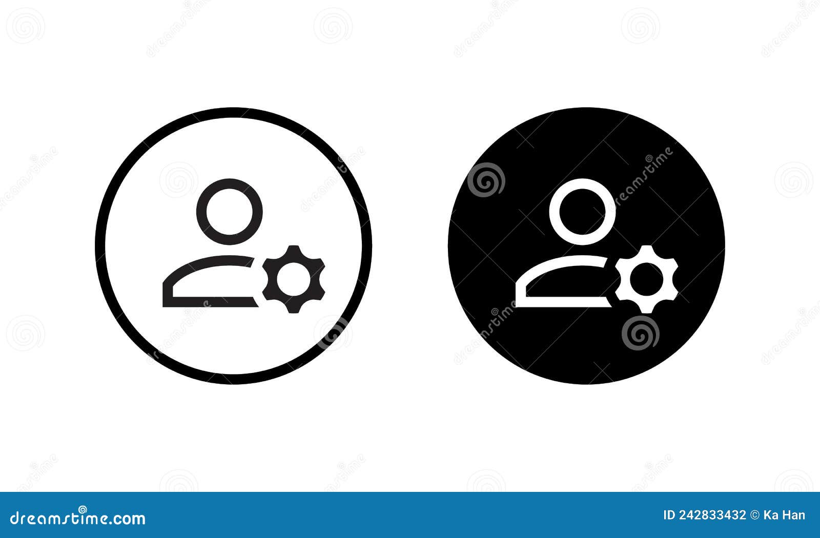 Manage Account Icon Vector in Circle Button Stock Vector - Illustration ...