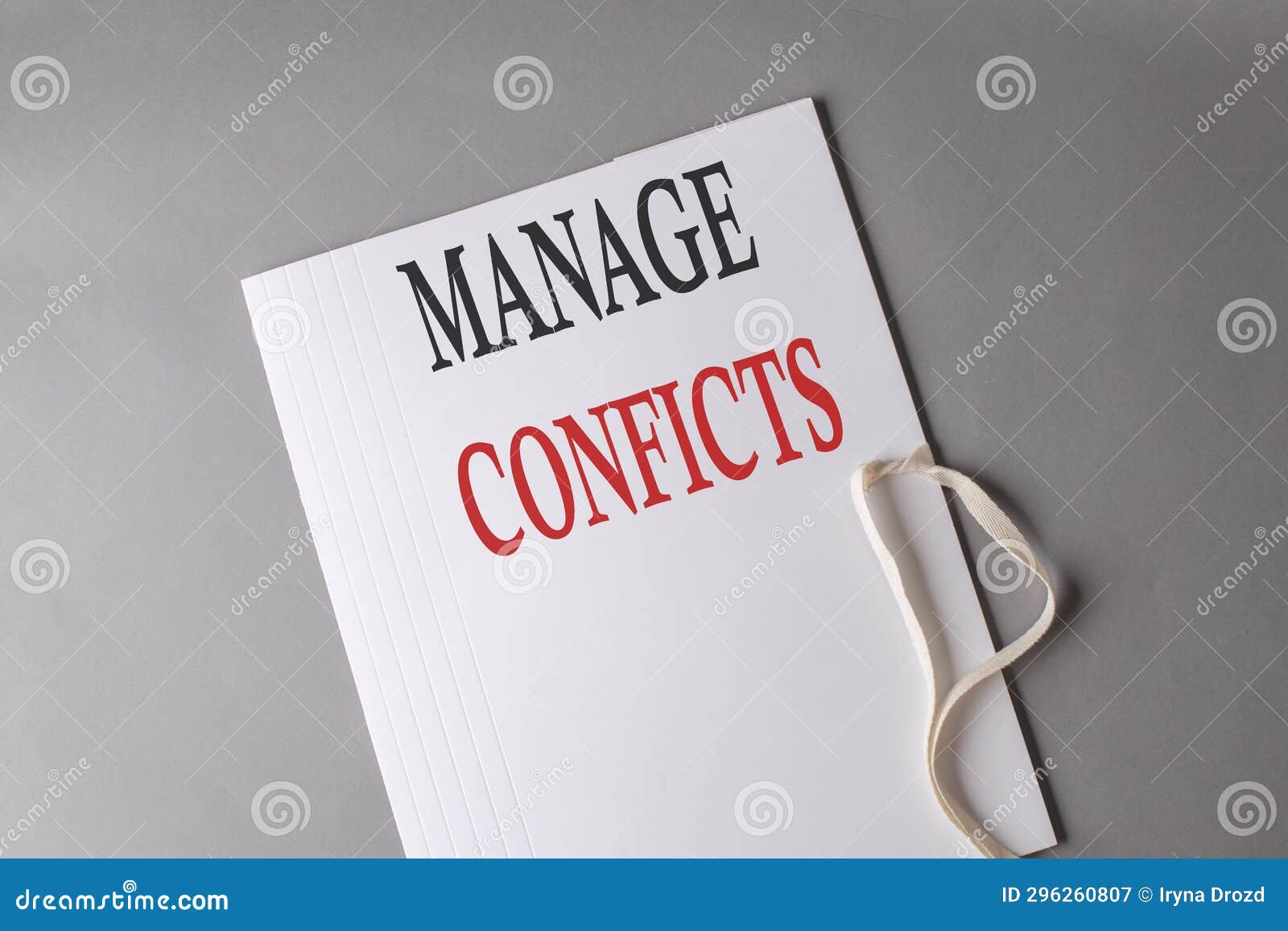 MANAGE CONFLICTS. Words. Text On Gray Paper On Torn Paper Background ...