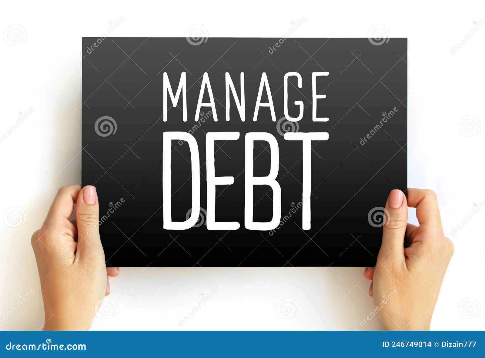 Manage Debt Text on Card, Concept Background Stock Photo - Image of ...