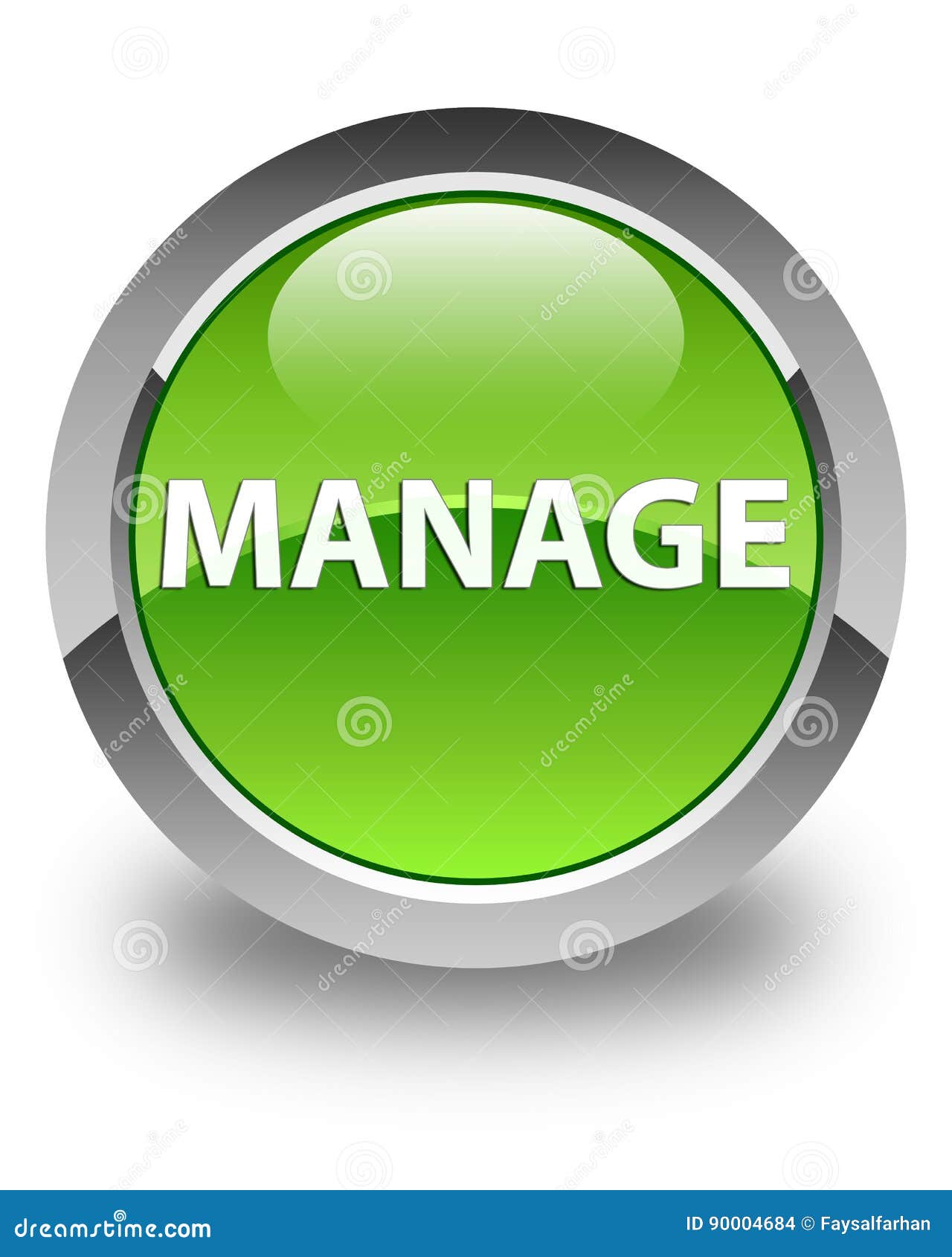 Manage Glossy Green Round Button Stock Illustration - Illustration of ...