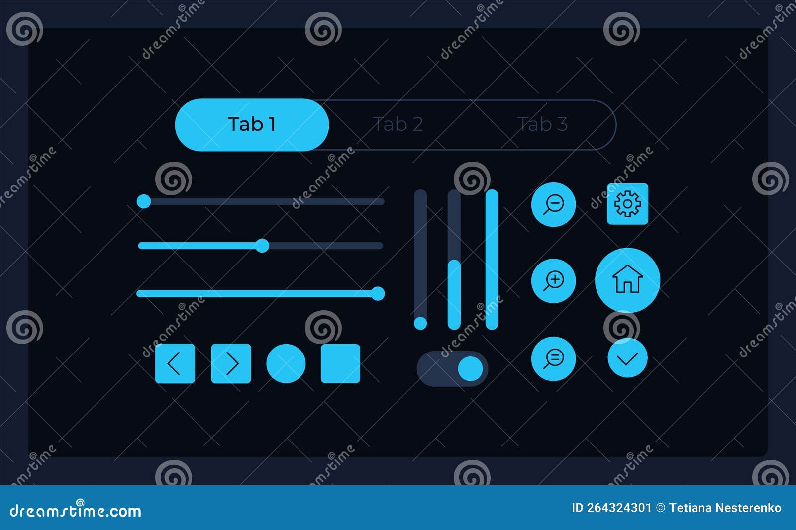 Manage Options UI Elements Kit Stock Vector - Illustration of ...