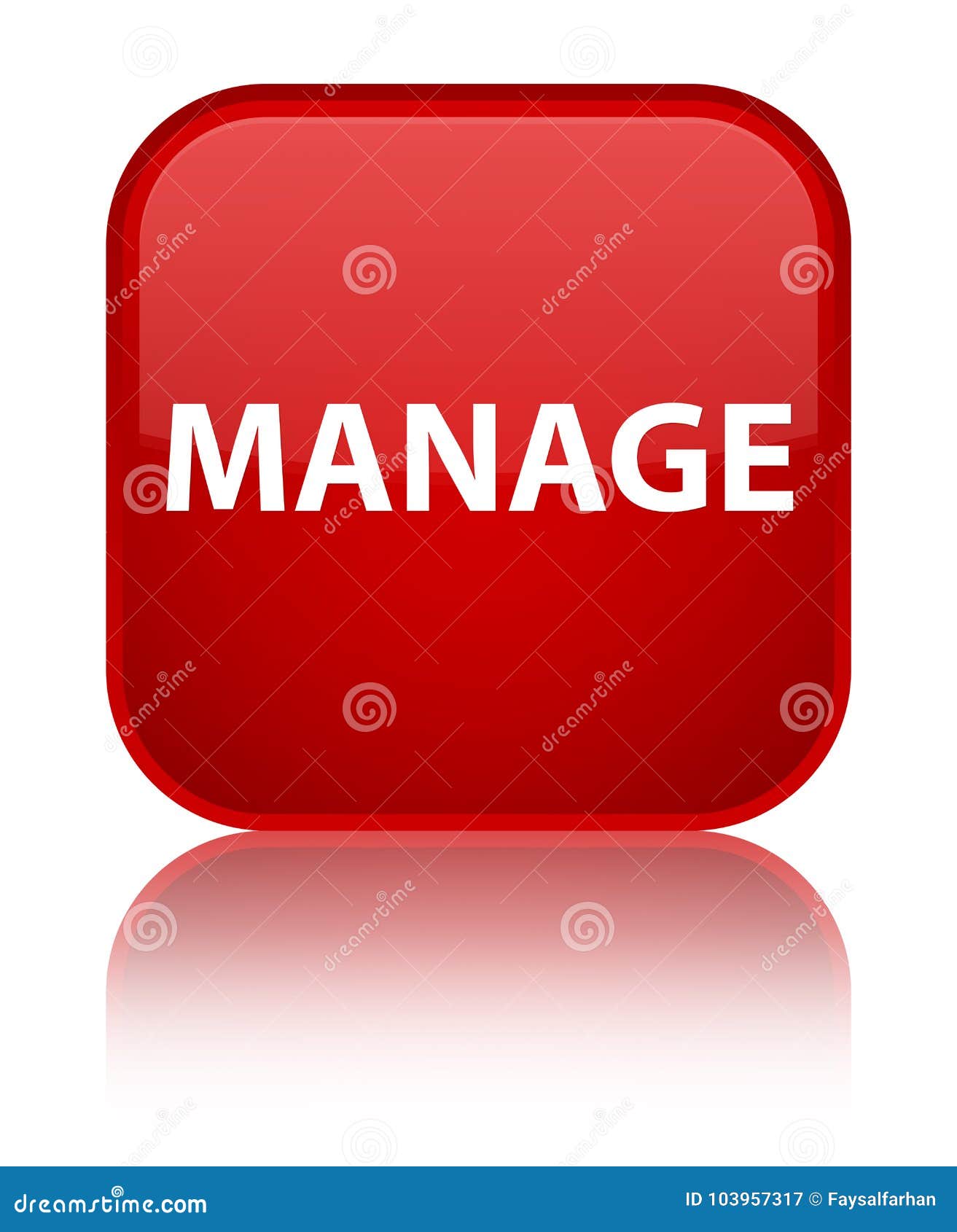 Manage Special Red Square Button Stock Illustration - Illustration of ...