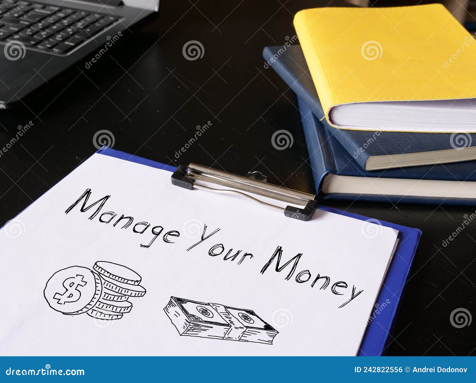 Manage Your Money is Shown on the Business Photo Using the Text Stock ...