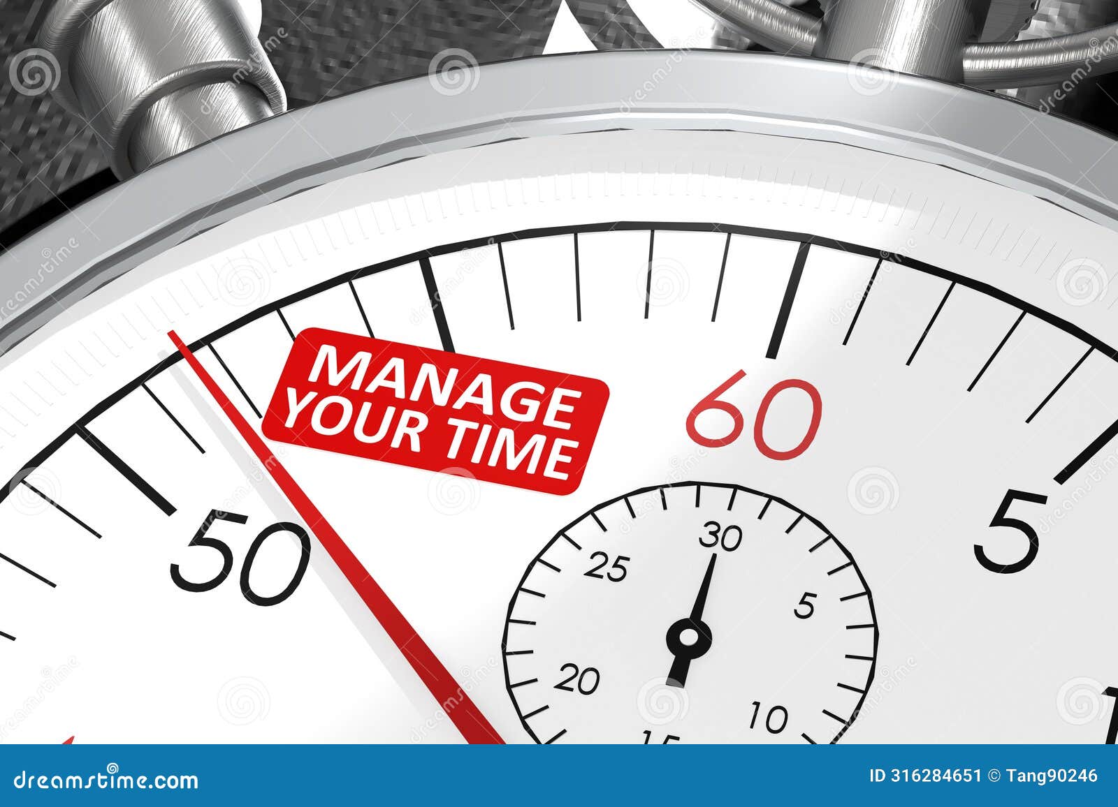 Manage Your Time Word on the Stopwatch Stock Illustration ...