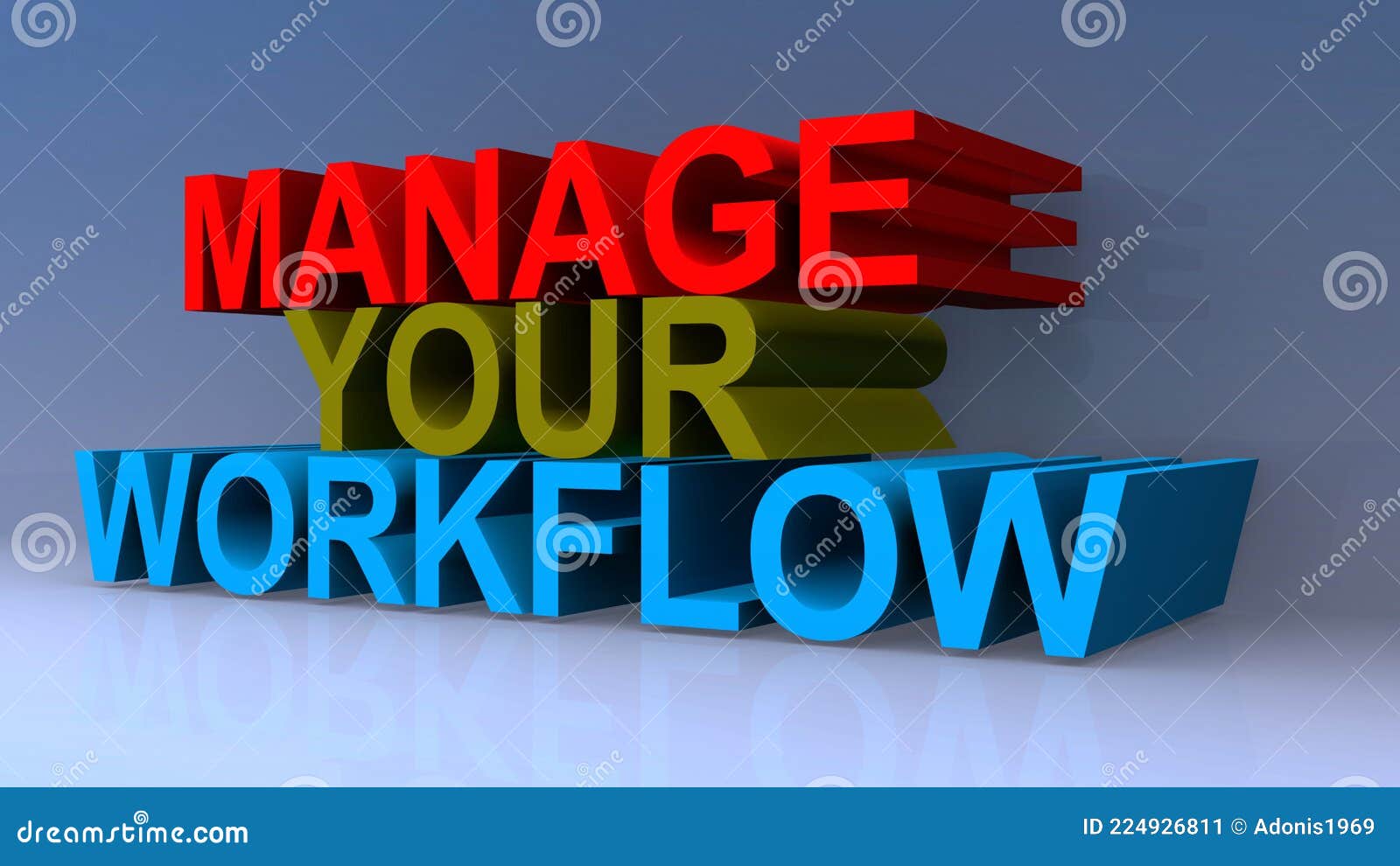 Manage Your Workflow on Blue Stock Illustration - Illustration of ...