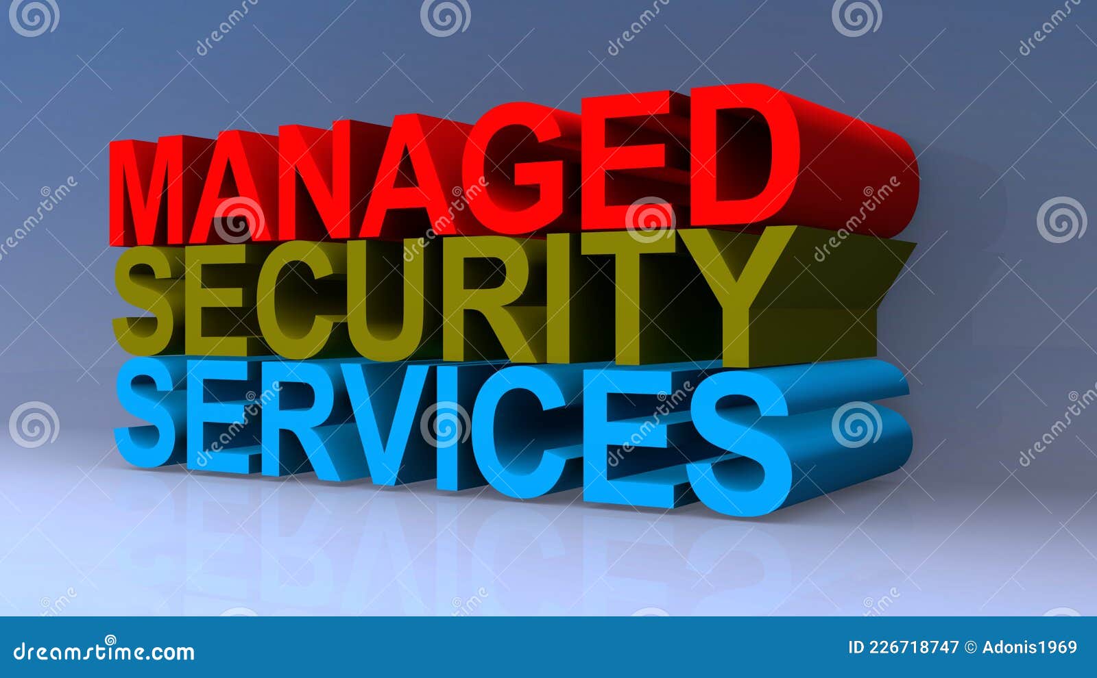 Managed Security Services on Blue Stock Illustration - Illustration of ...