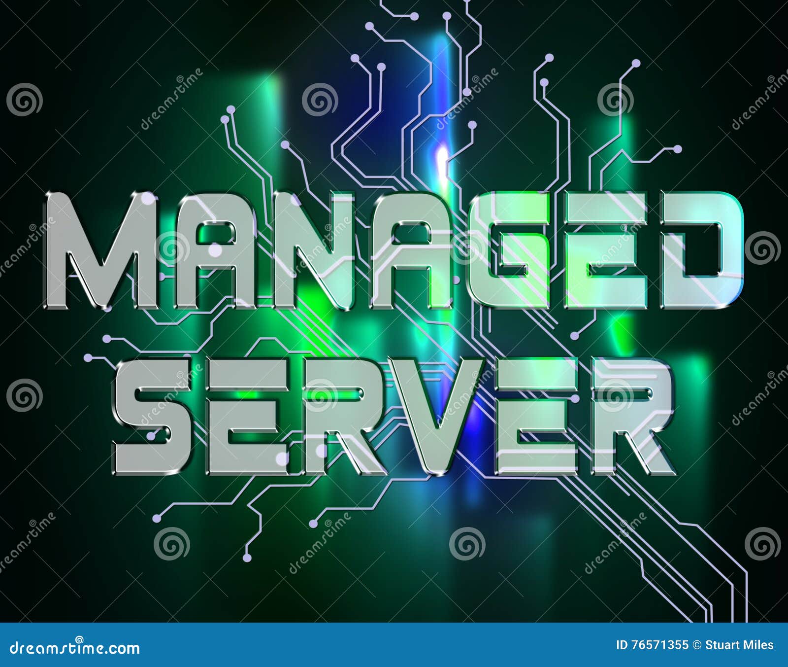 Managed Server Indicates Computer Servers and Connectivity Stock ...