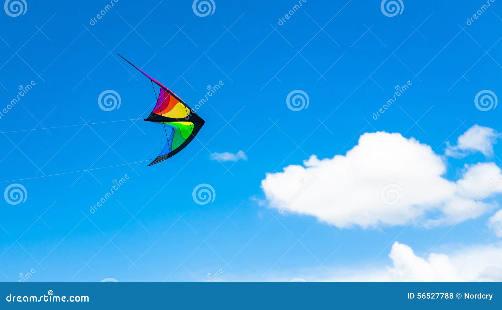 Managed Wing-like Kite Flying on the Sky Stock Photo - Image of kite ...