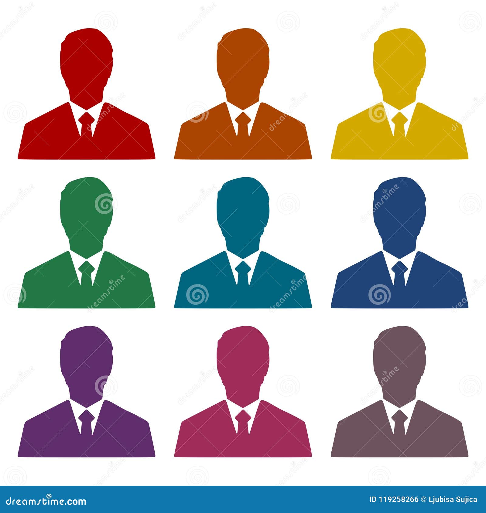 Management Avatar User Profile Icons Set Stock Vector - Illustration of ...