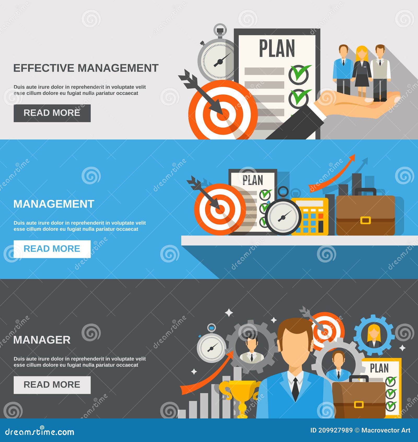 Management Banner Set stock vector. Illustration of meeting - 209927989