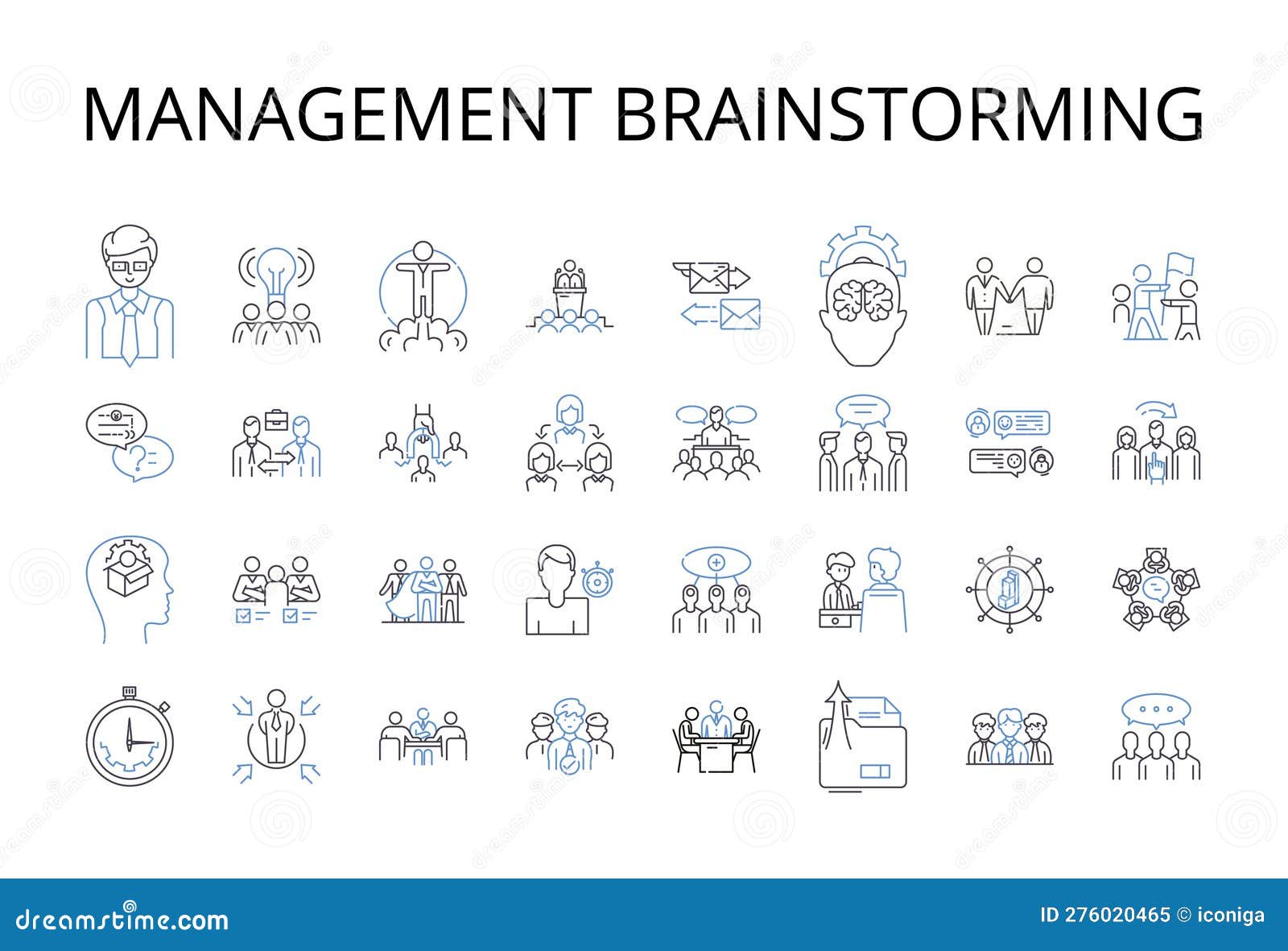 Management Brainstorming Line Icons Collection. Leadership Innovation ... Management Brainstorming Line Icons Collection. Leadership Innovation ...