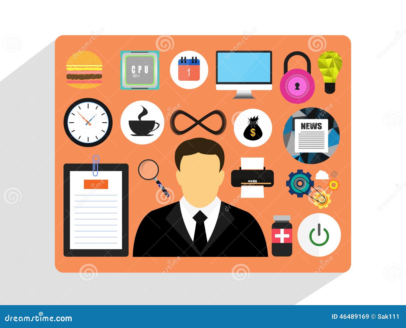 Management Business and Marketing ,Flat Design Style Stock Illustration ...