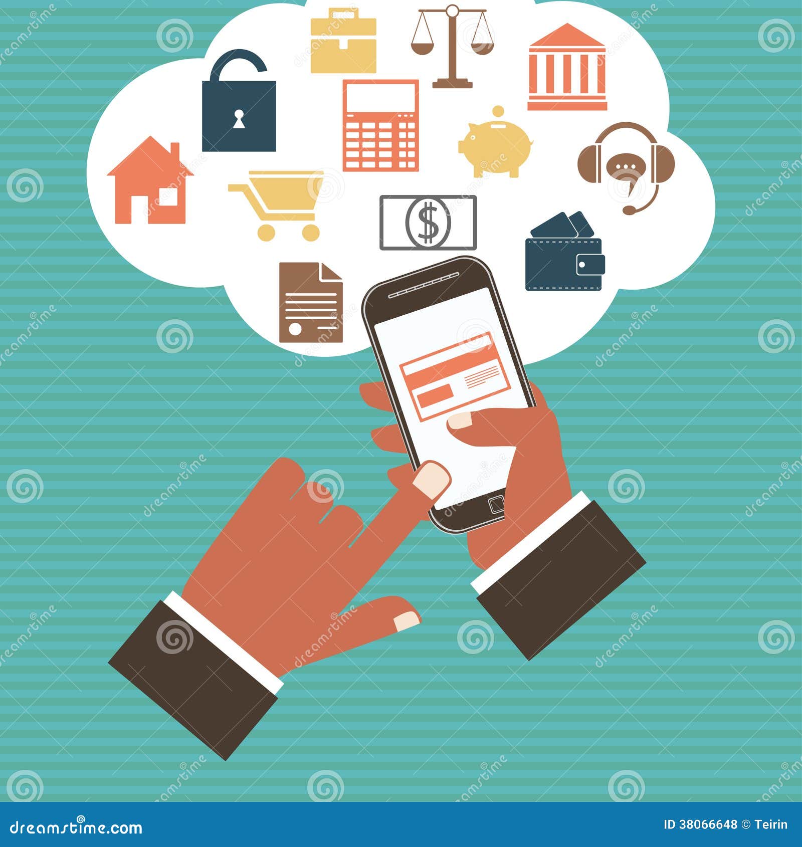 Management of Business and Payment. Stock Vector - Illustration of ...