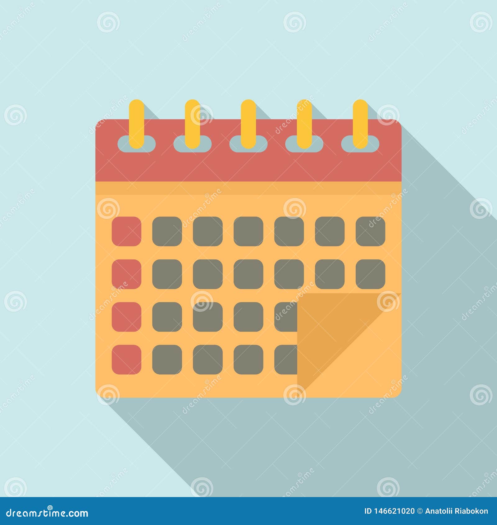 Management Calendar Icon, Flat Style Stock Vector - Illustration of ...