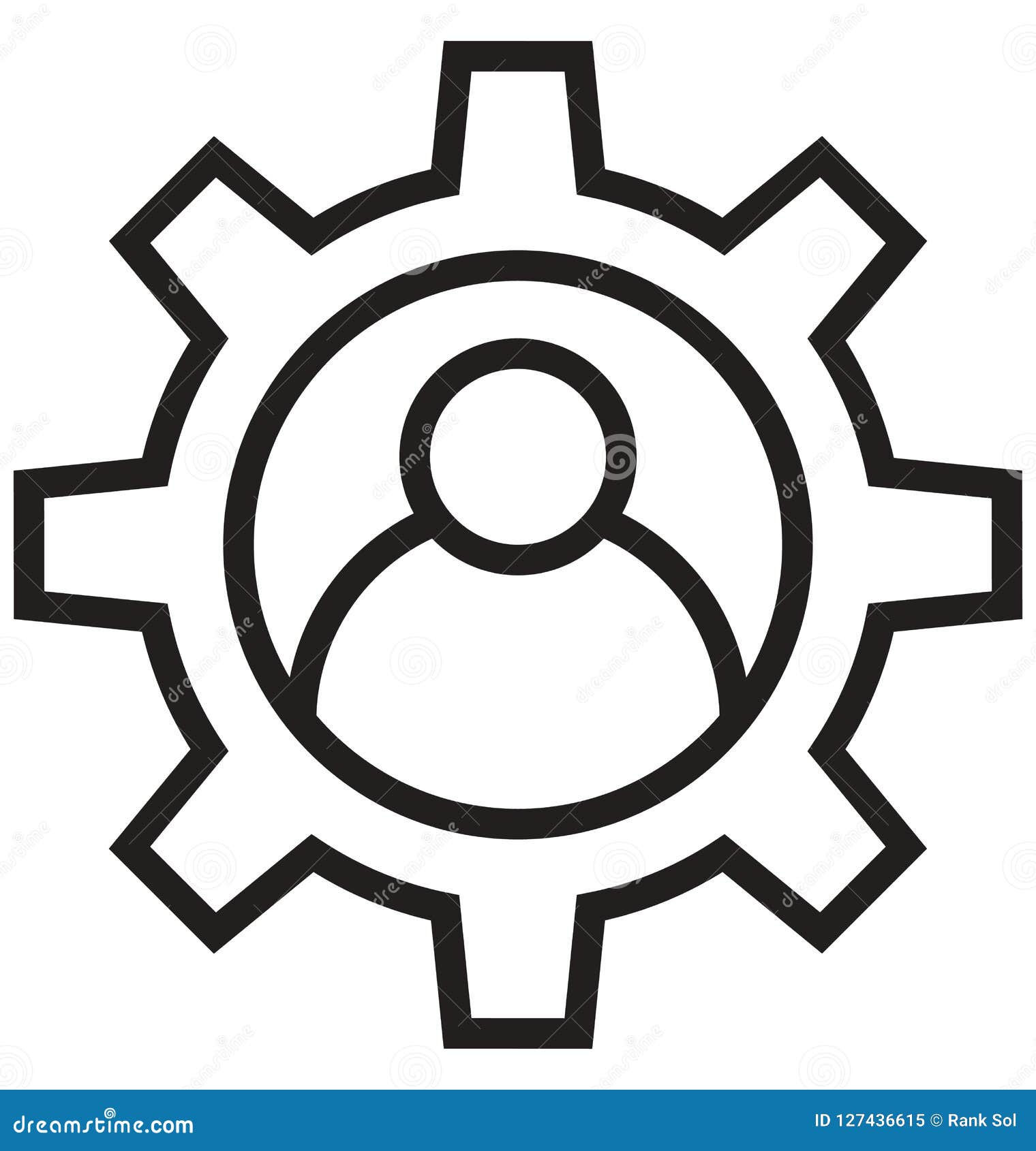 Management, Cog Line Isolated Vector Icon Can Be Easily Modified and ...