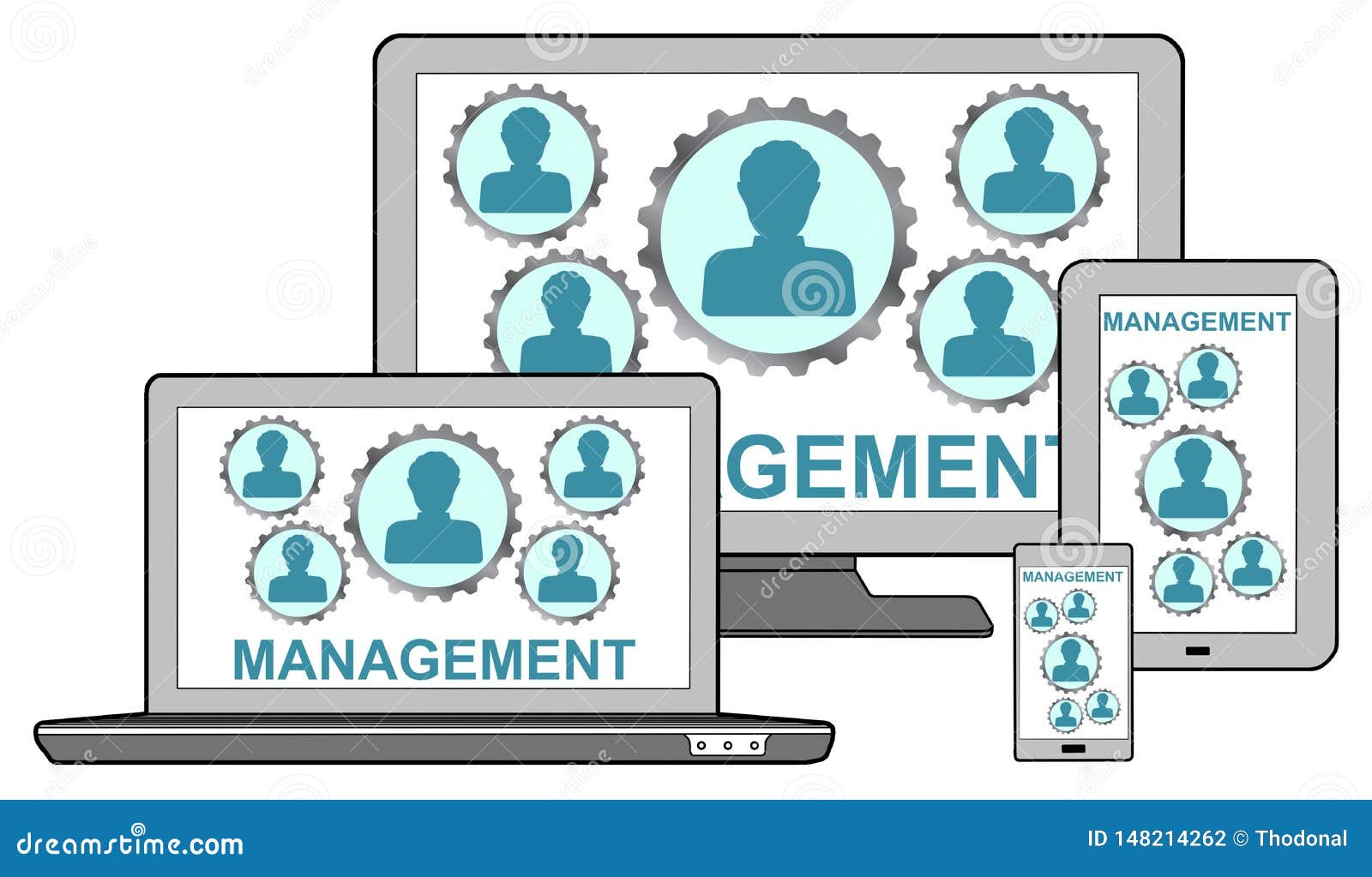 Management Concept on Different Devices Stock Photo - Image of process ...