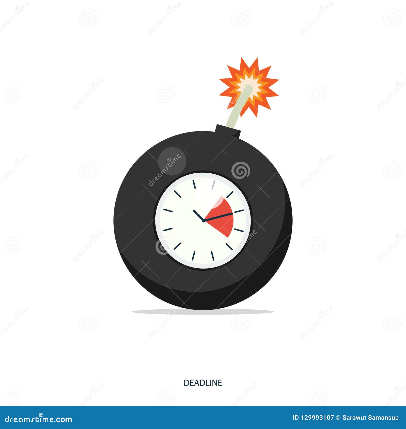 Deadline time bomb vector stock vector. Illustration of attack - 129993107