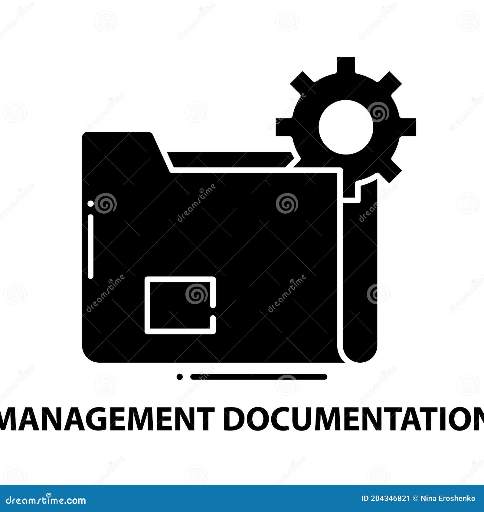 Management Documentation Icon, Black Vector Sign with Editable Strokes ...