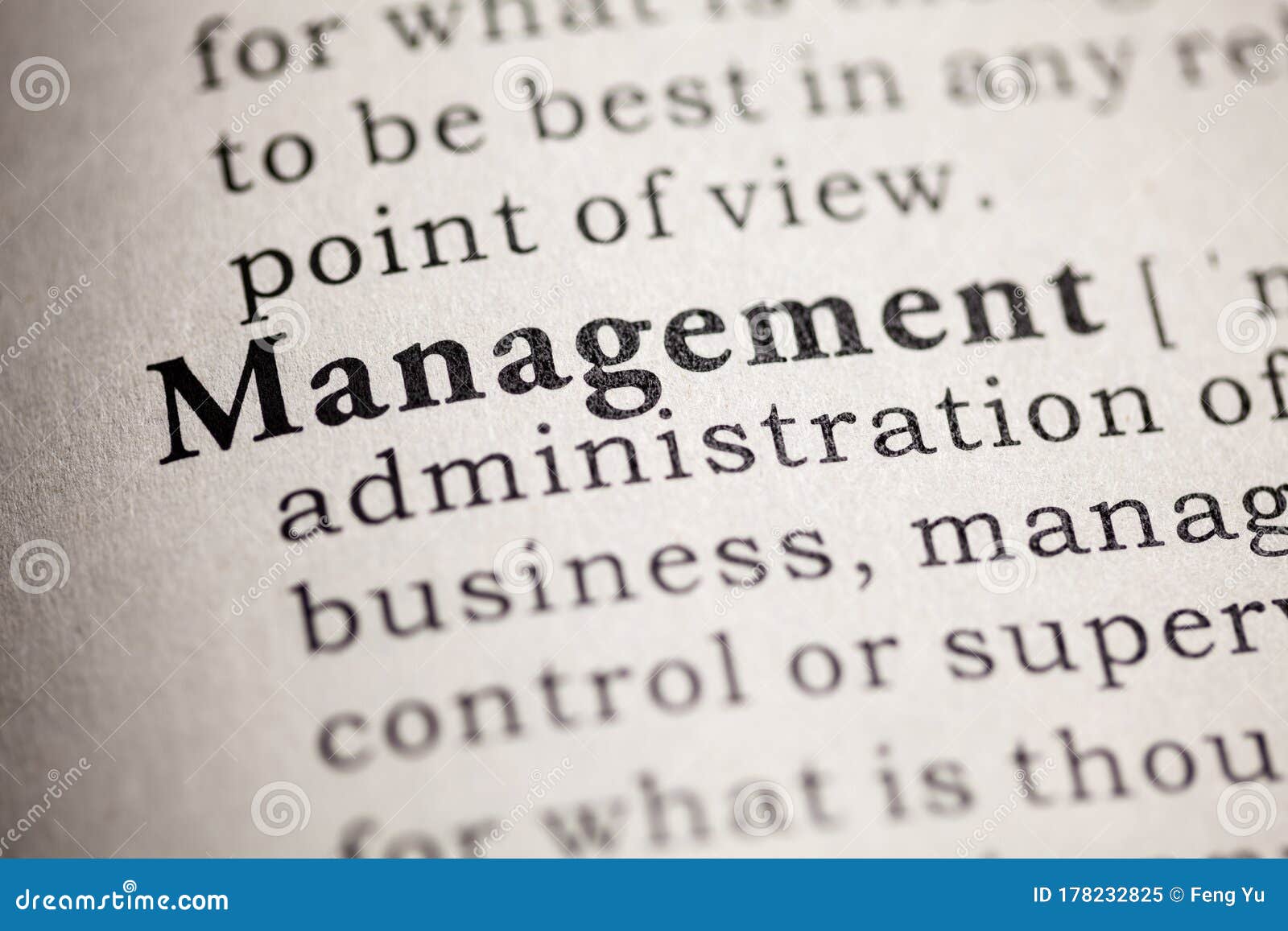 Definition of the Word Management Stock Image - Image of management ...