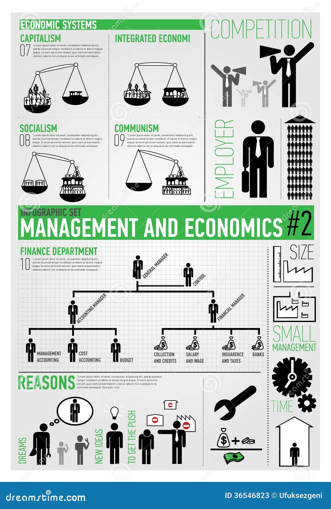 Management Finance Economics Infographics 2 3 Stock Vector