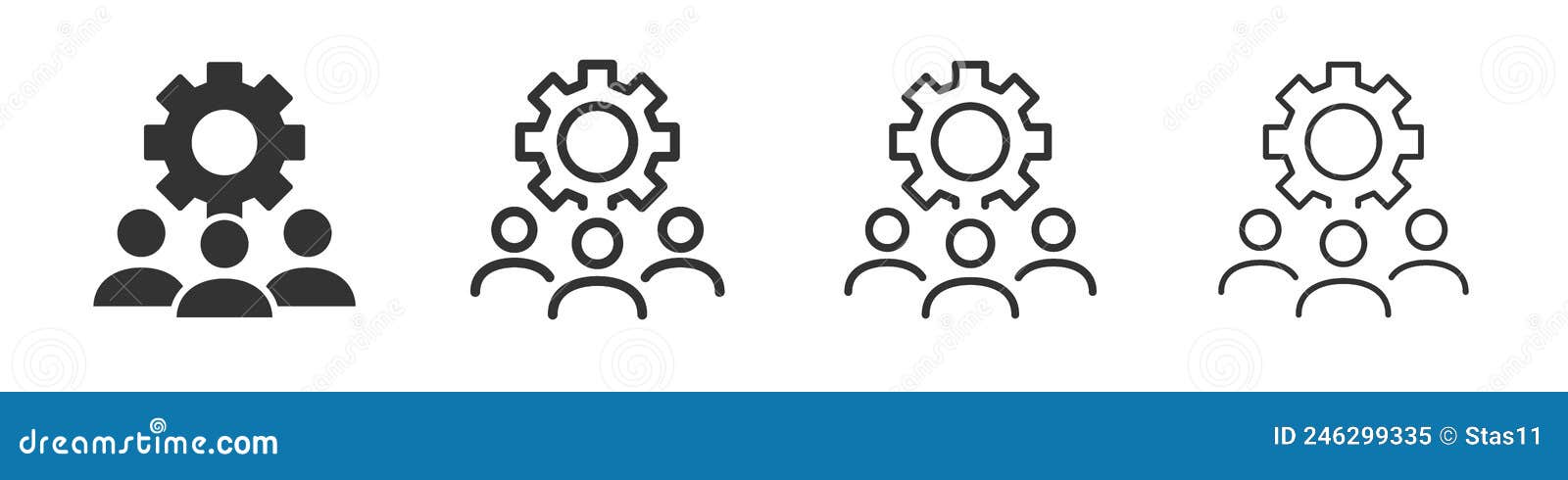 Management Gear Icons Collection in Two Different Styles and Different ...