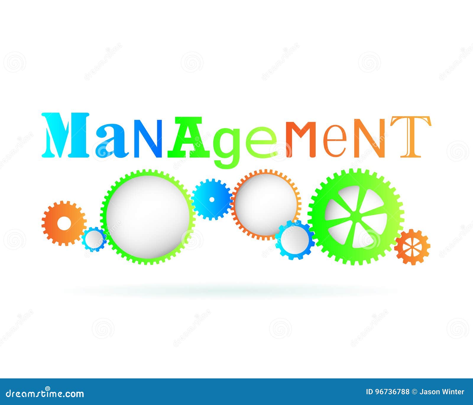 Management Gears stock vector. Illustration of word, vector - 96736788