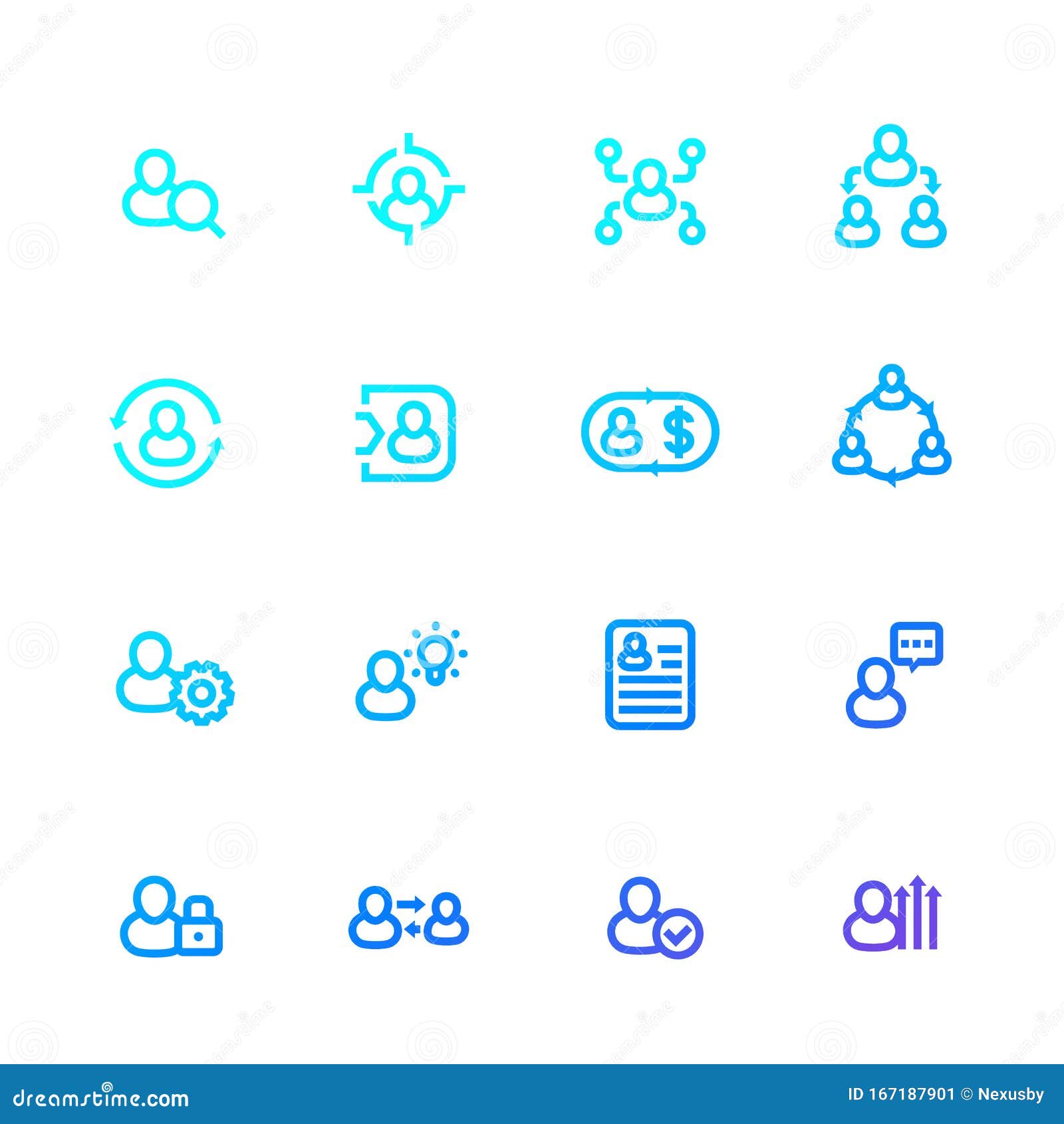 Management, Human Resources and HR Line Icons Stock Vector ...