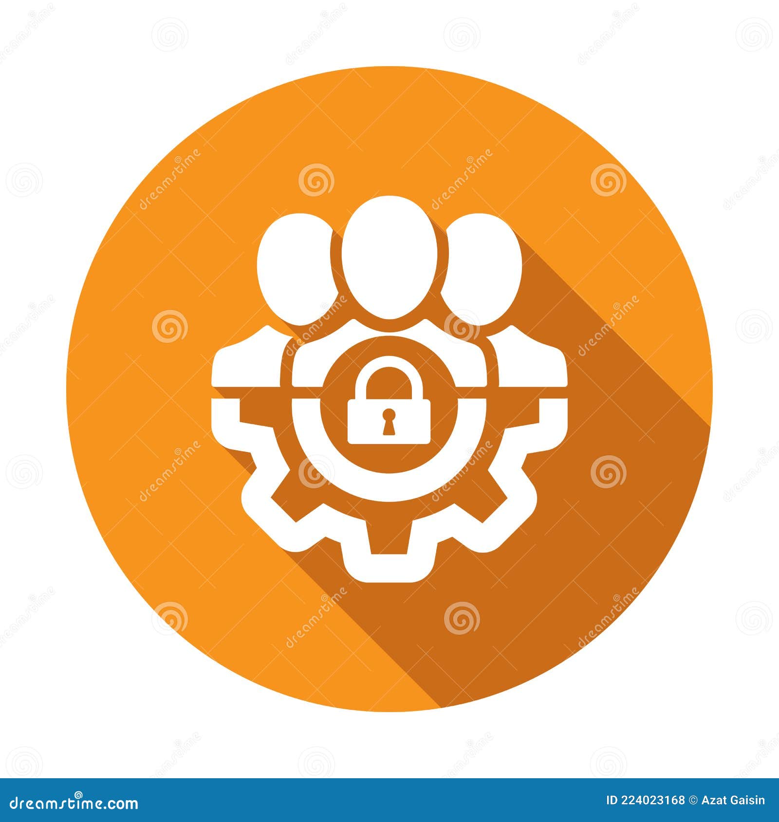 Management Icon with Padlock Sign. Management Icon and Security ...