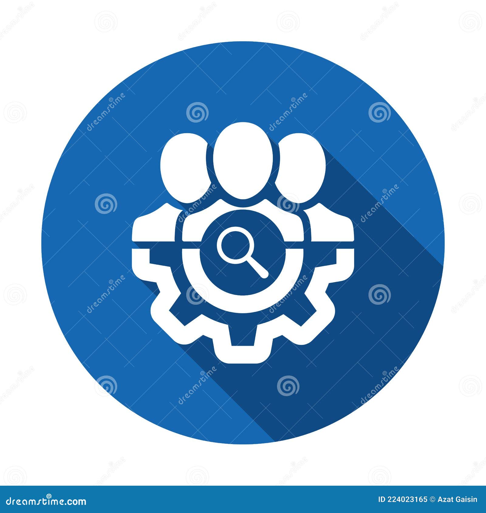 Management Icon with Research Sign. Management Icon and Explore, Find, Inspect Symbol. Vector ...