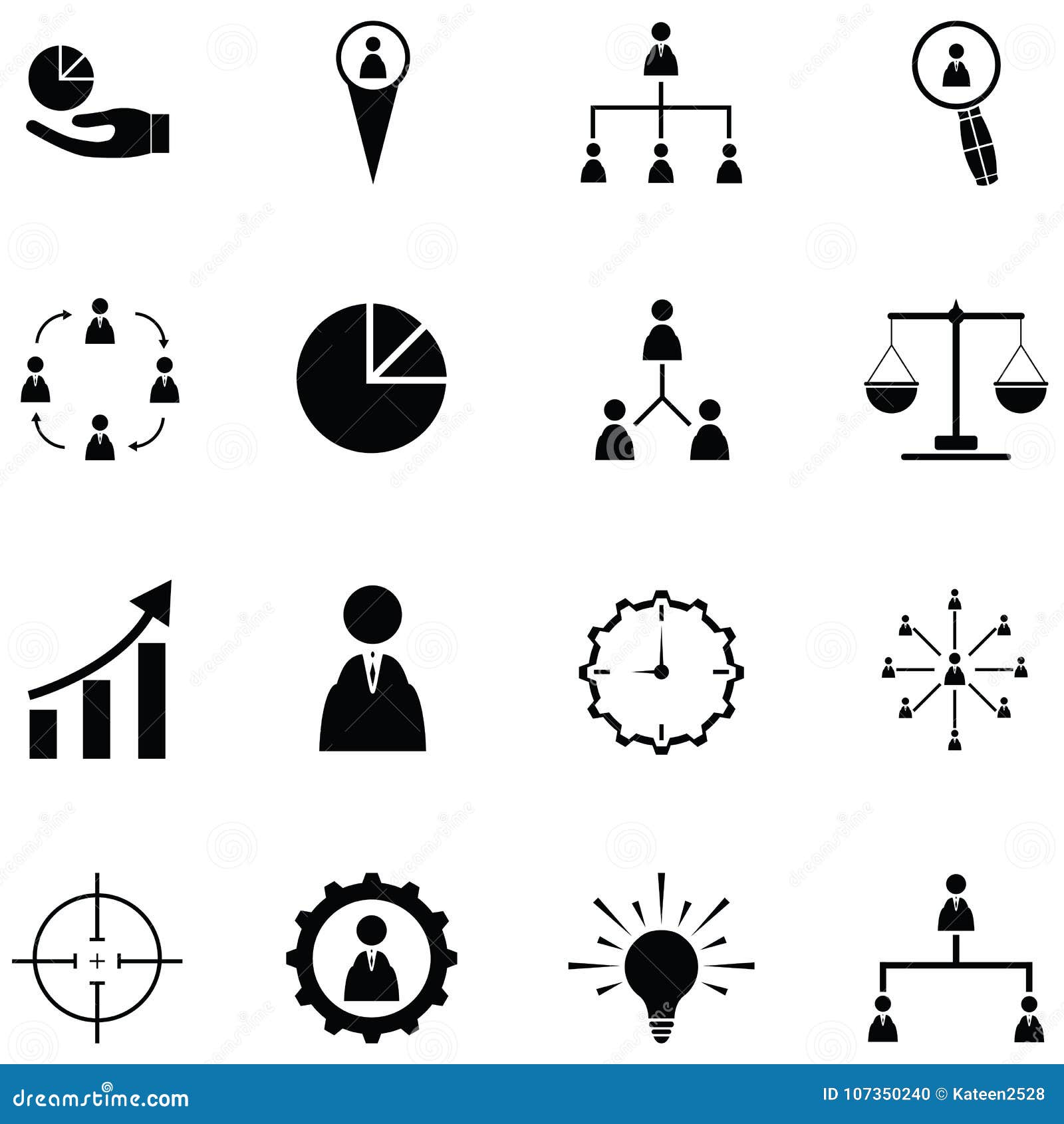 Management icon set stock vector. Illustration of conference - 107350240