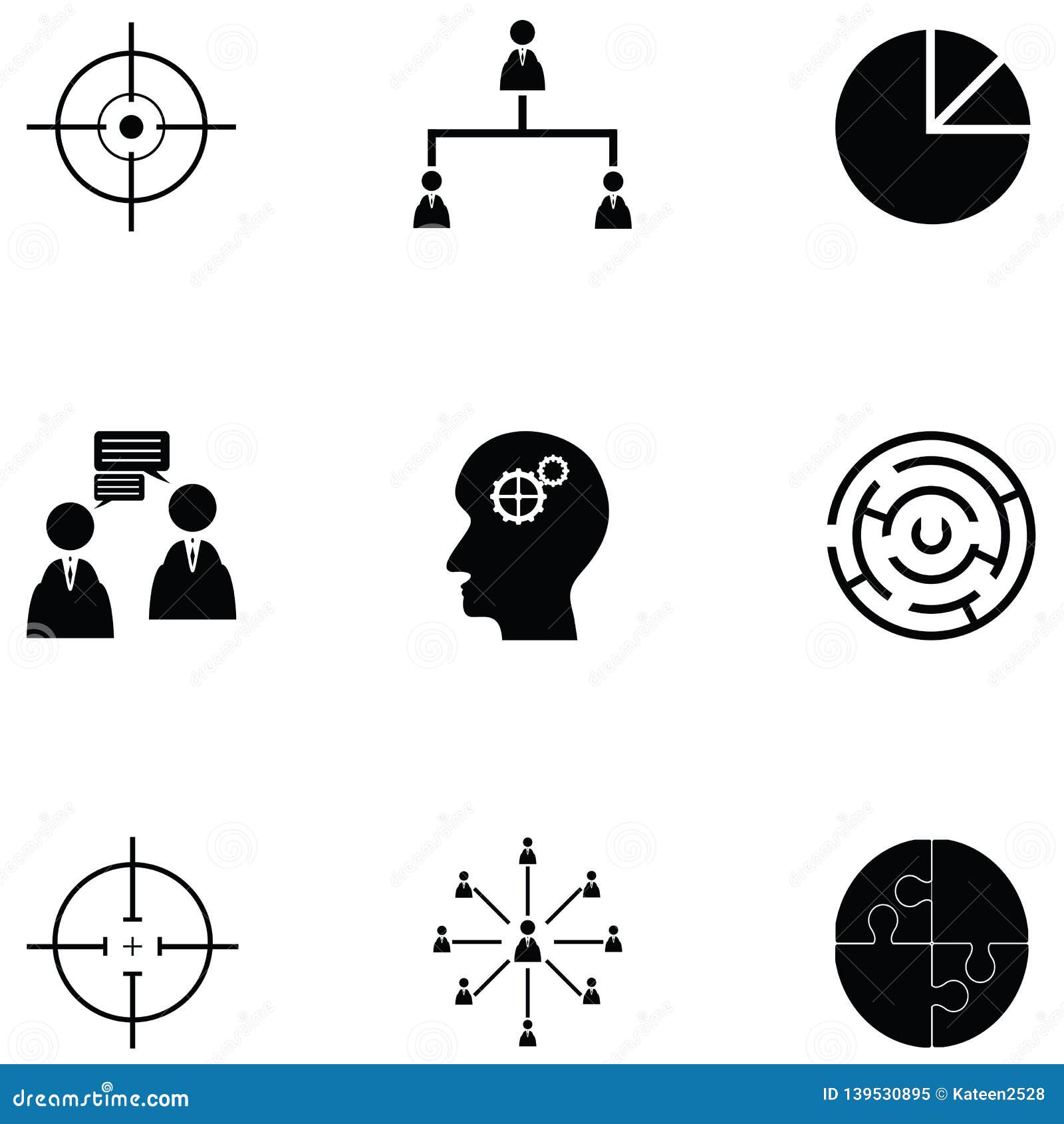 Management icon set stock vector. Illustration of leadership - 139530895