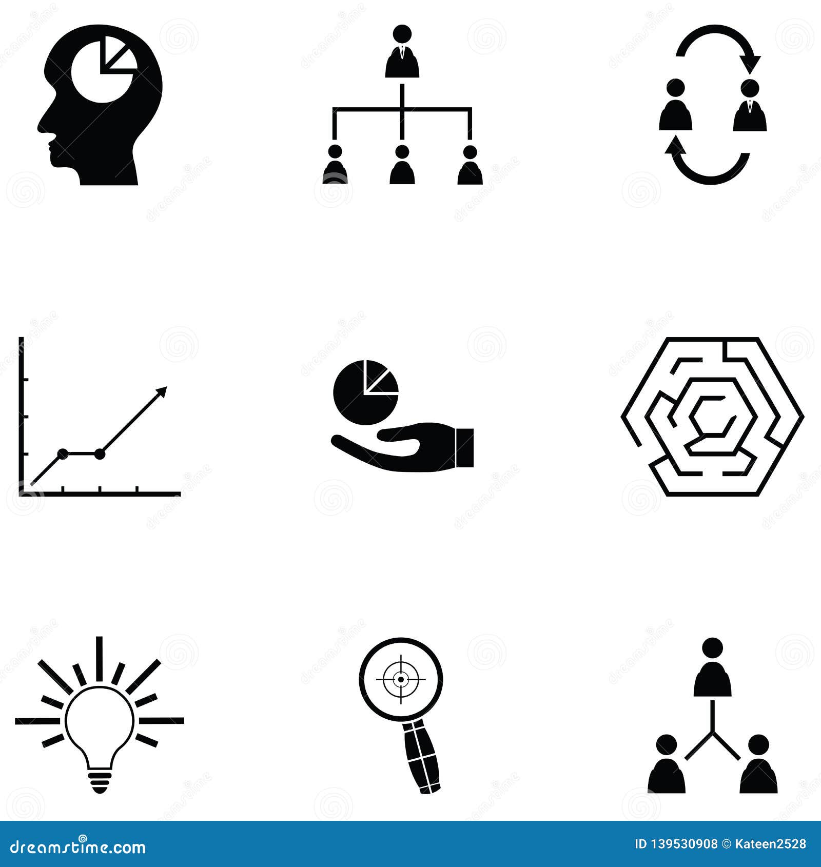 Management icon set stock vector. Illustration of icons - 139530908