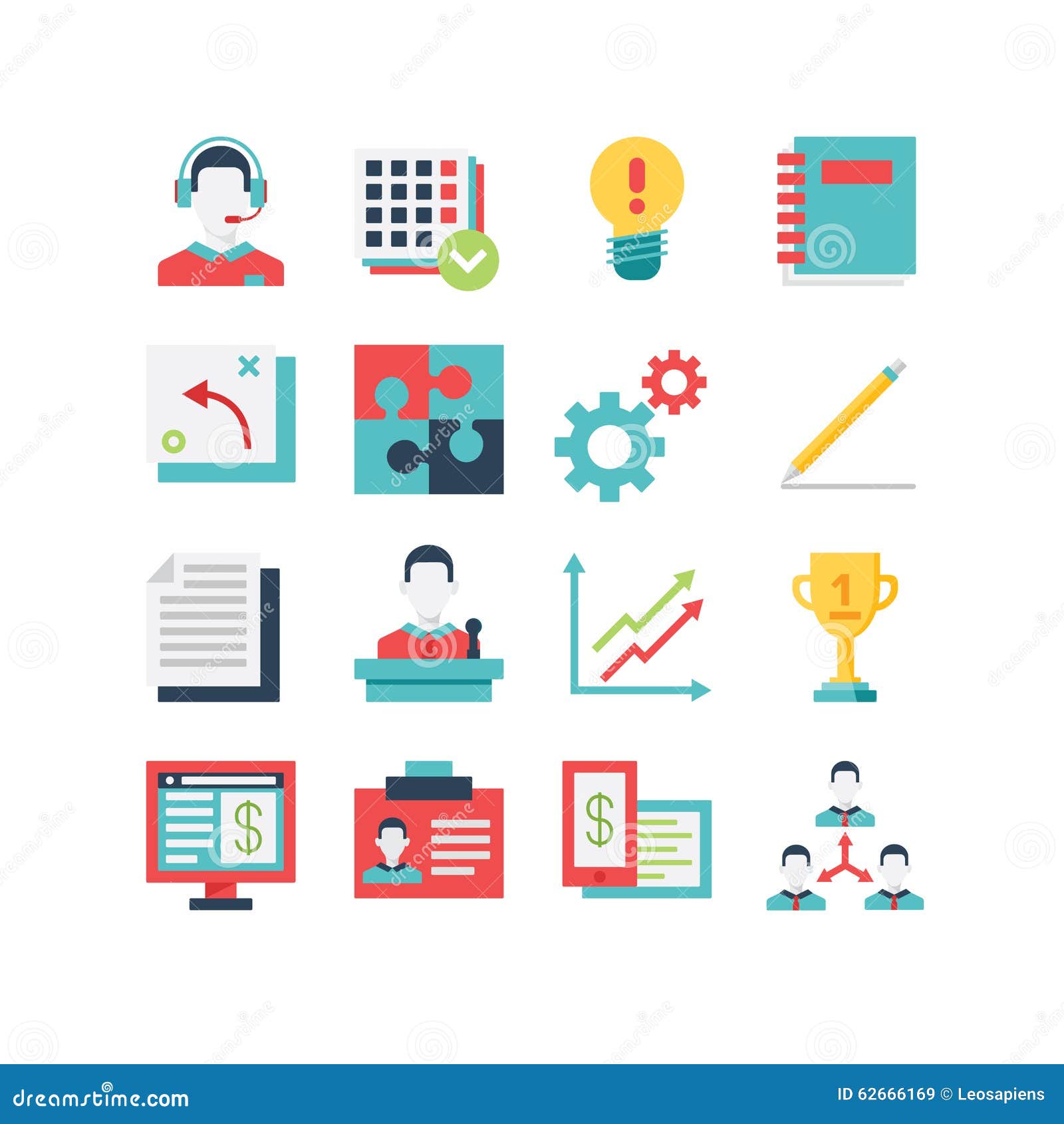 Management Icon Set stock vector. Illustration of chart - 62666169