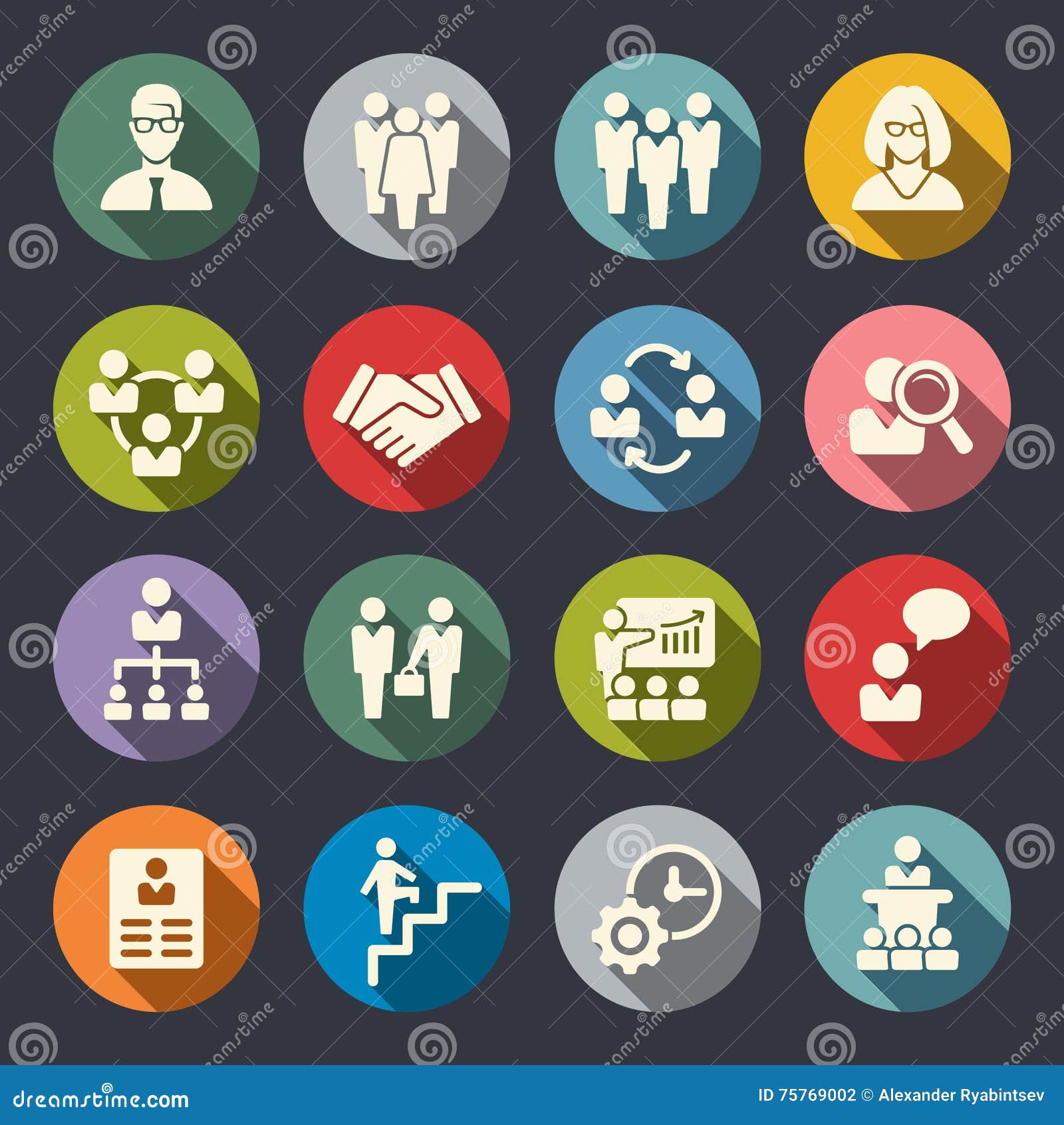Management Icon Set. Vector Illustration Stock Illustration ...