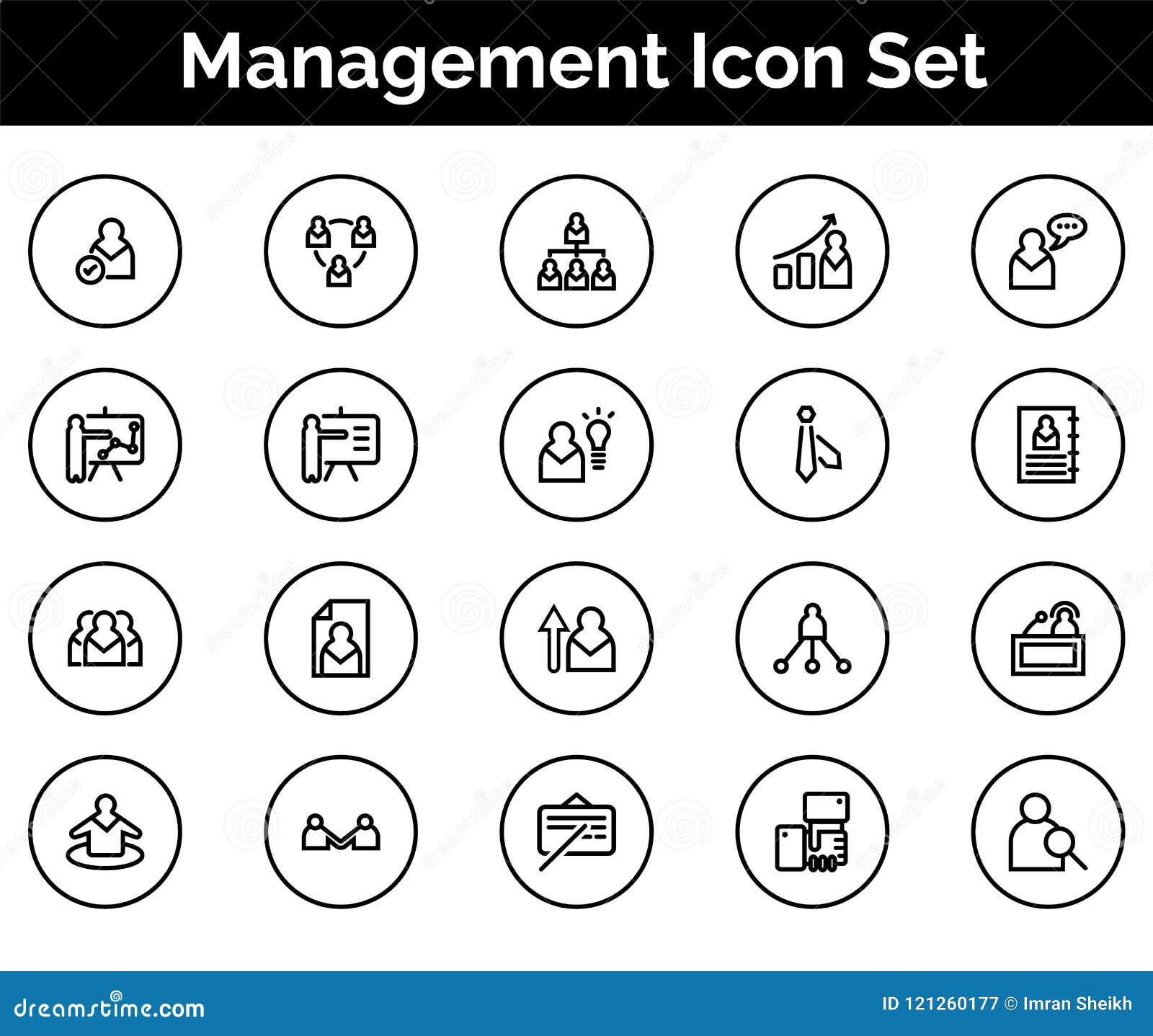 Management Icon SET Vector Illustration Stock Vector - Illustration of ...