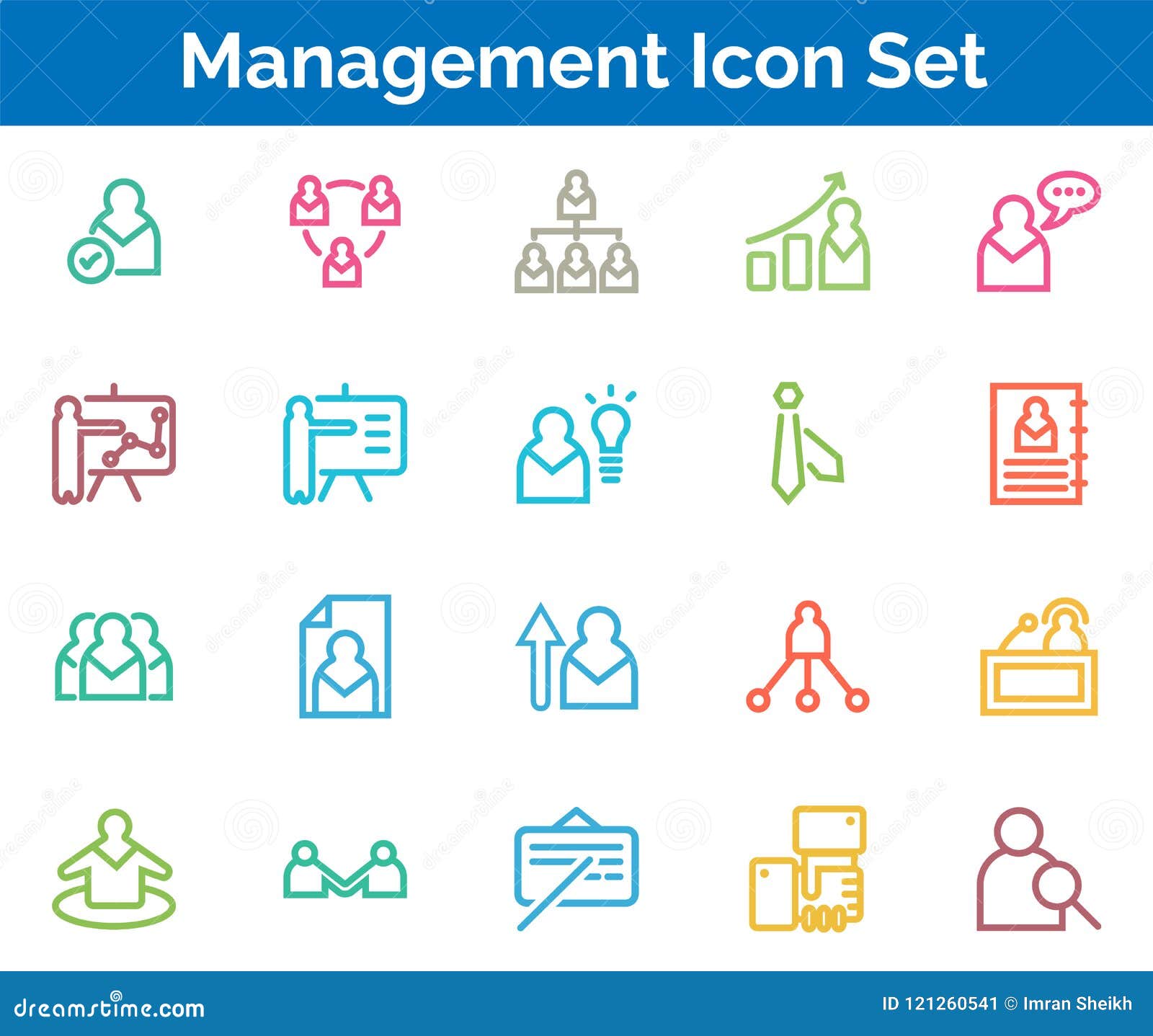 Management Icon SET Vector Illustration Stock Vector - Illustration of ...