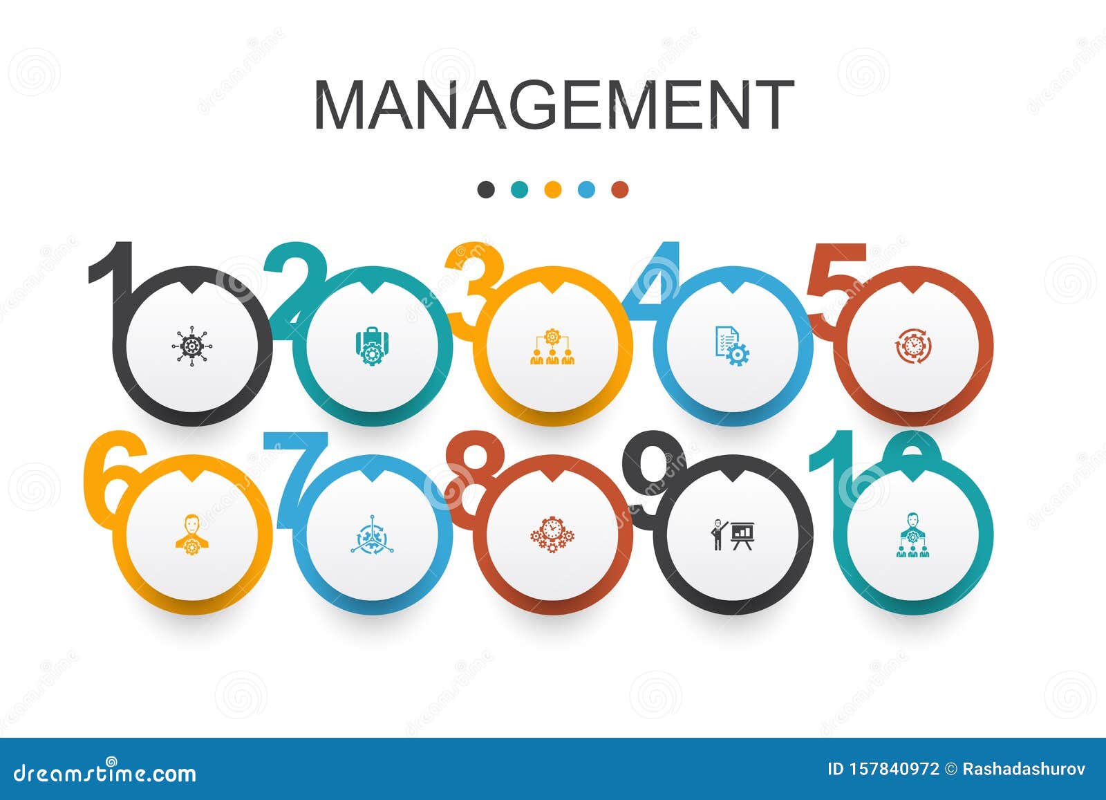 Management Infographic Design Template Stock Vector - Illustration of ...