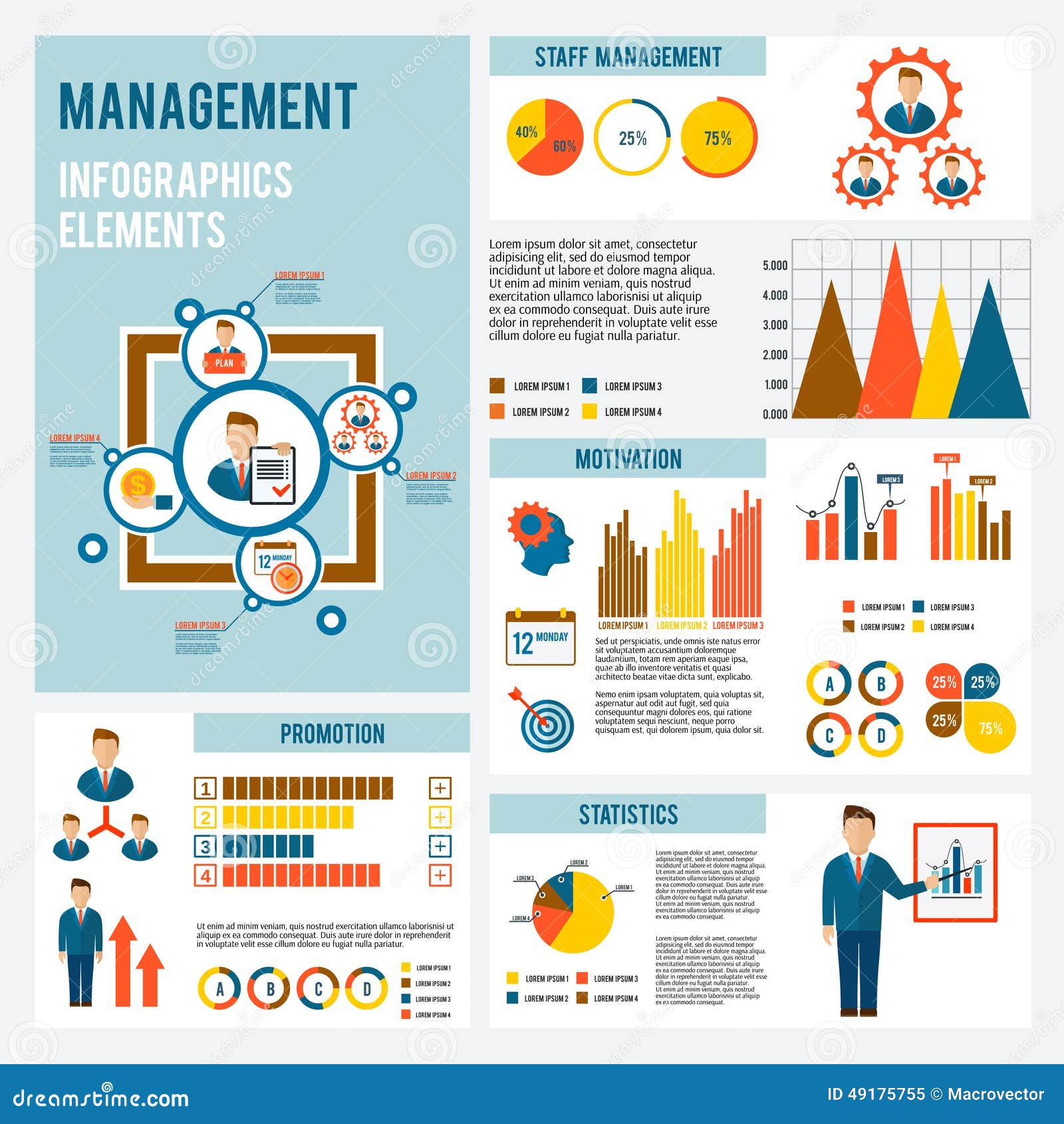 Management Infographic Set stock vector. Illustration of page - 49175755