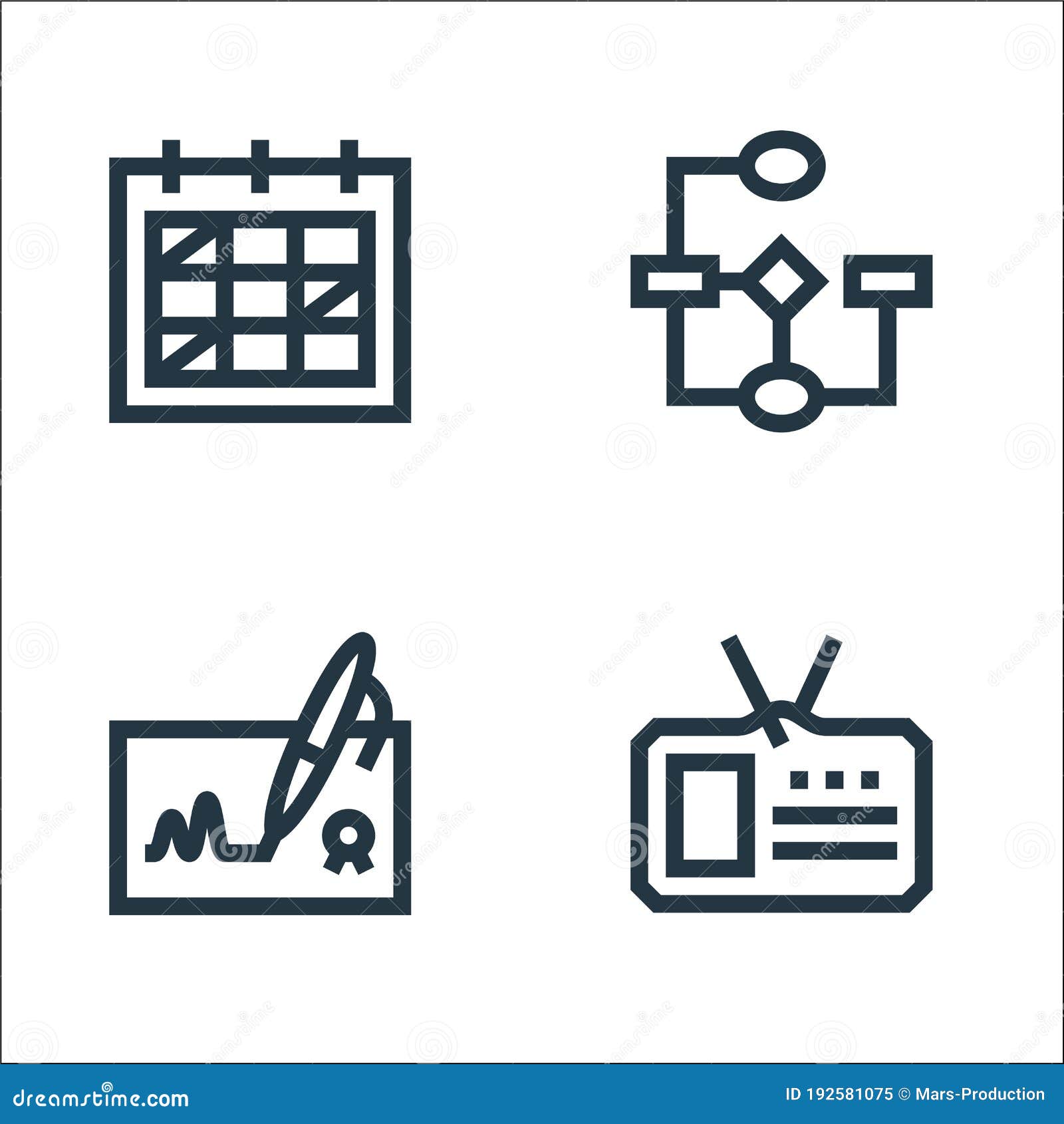 Management Line Icons. Linear Set Stock Vector - Illustration of icon ...