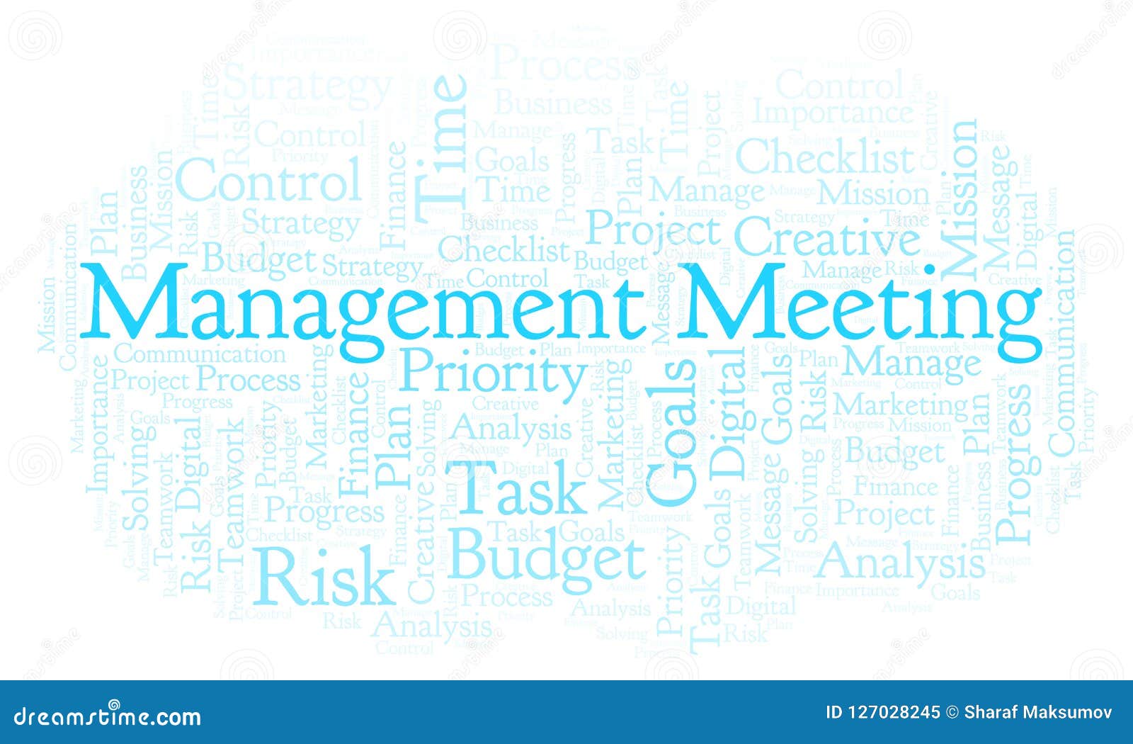 Management Meeting Word Cloud, Made with Text only. Stock Illustration ...