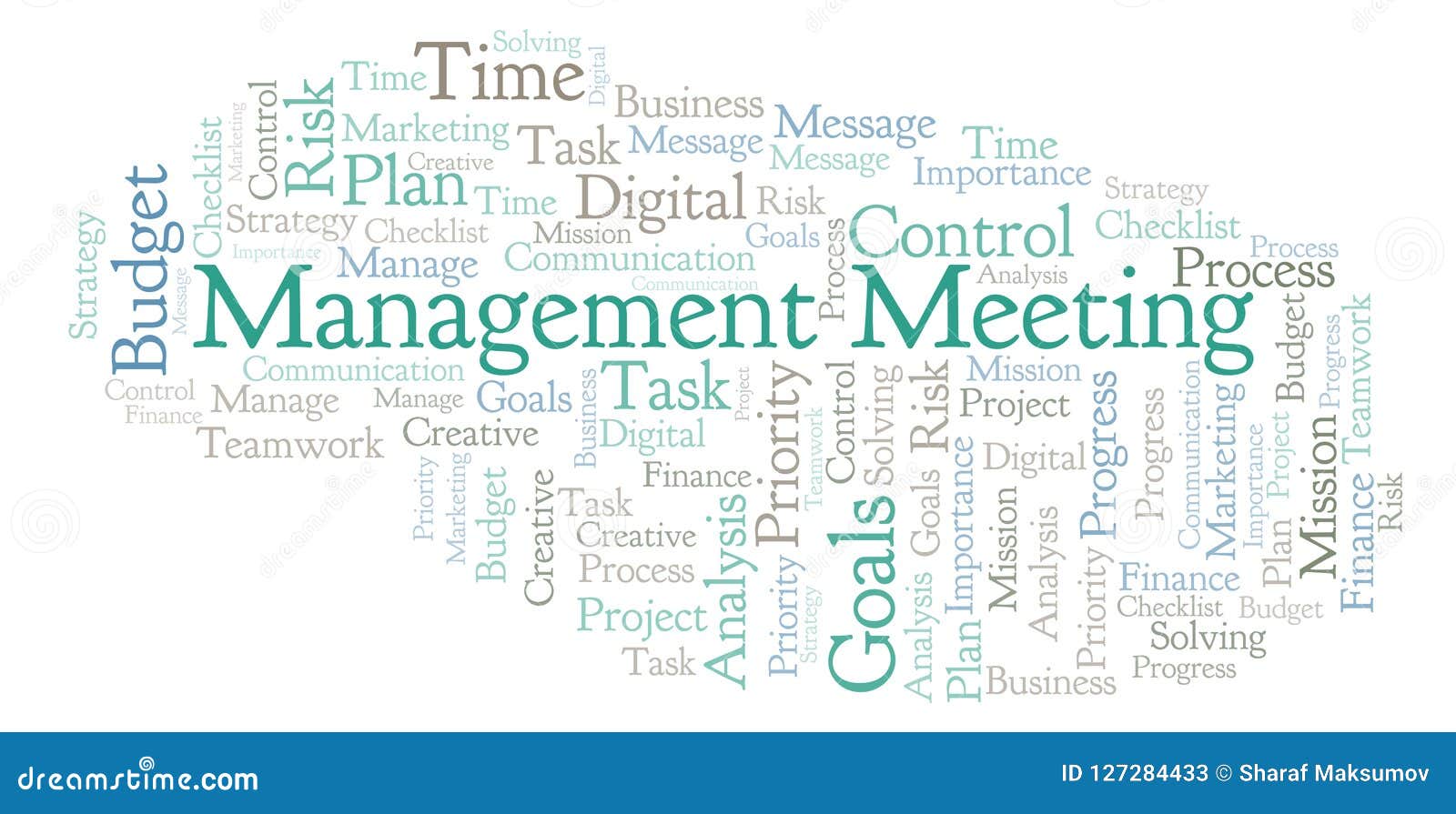 Management Meeting Word Cloud, Made with Text only. Stock Illustration ...