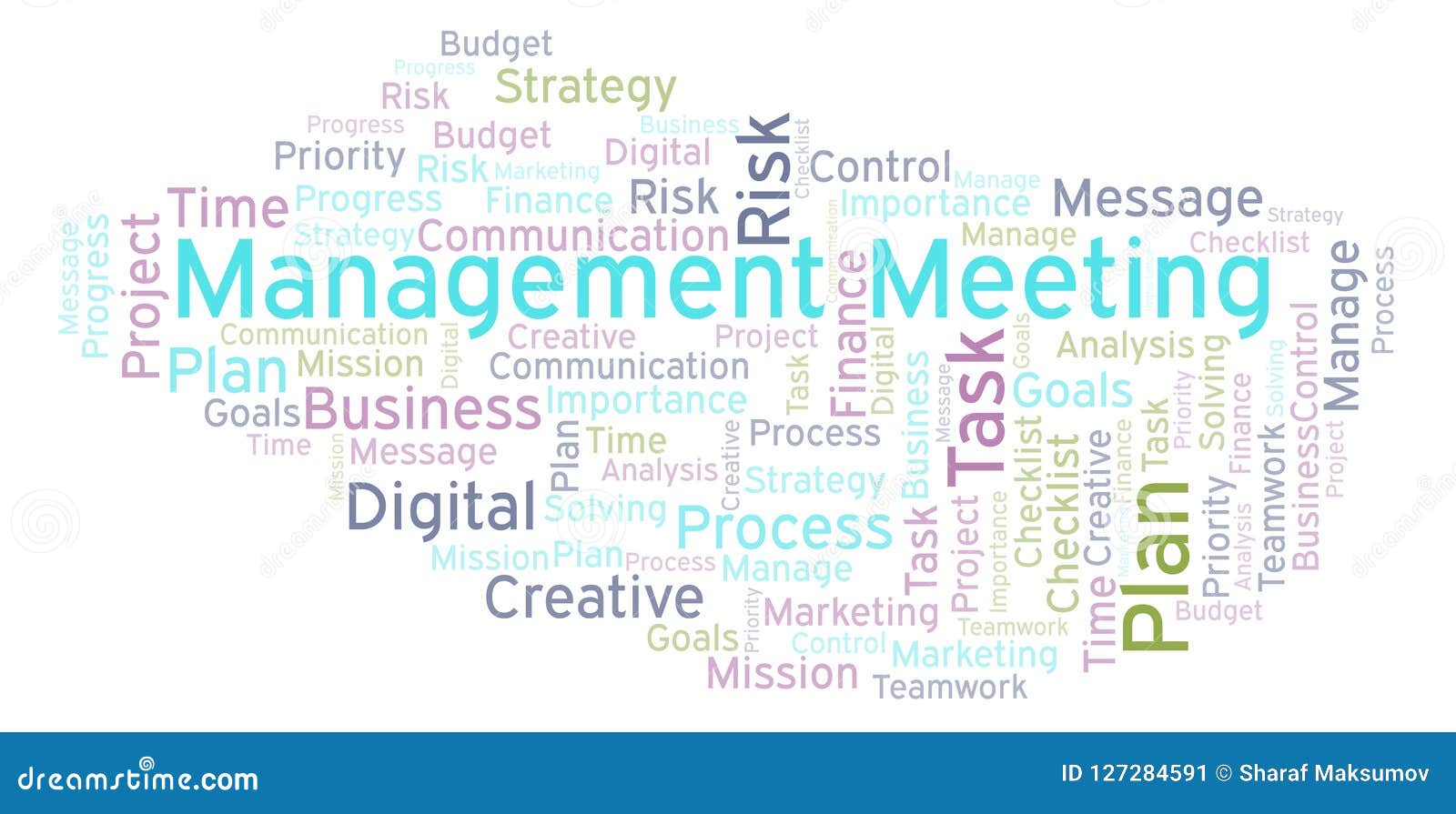 Management Meeting Word Cloud, Made with Text only. Stock Illustration ...